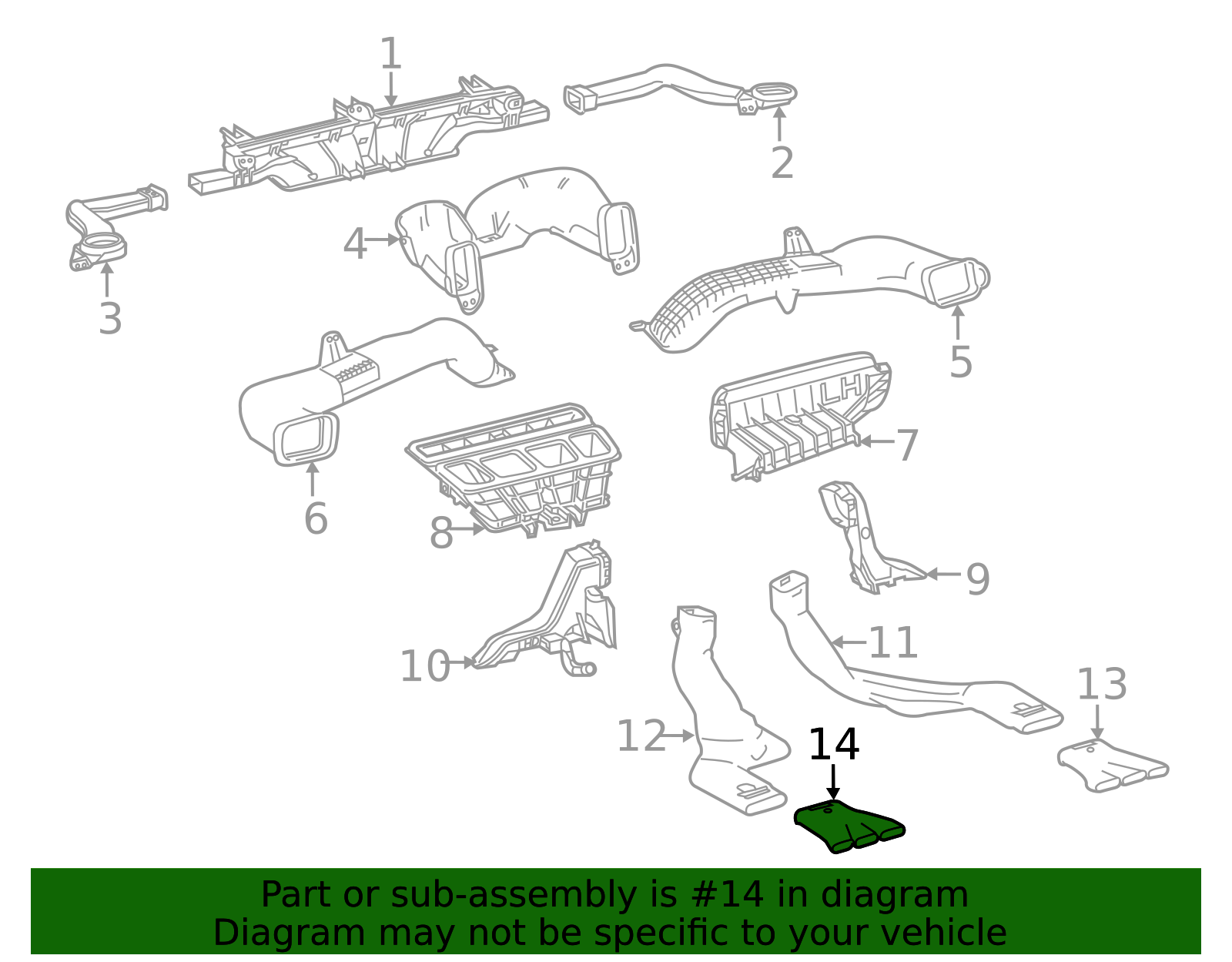 87216-0E040 - High-Quality Instrument Panel Air Duct for 2008-2019 ...