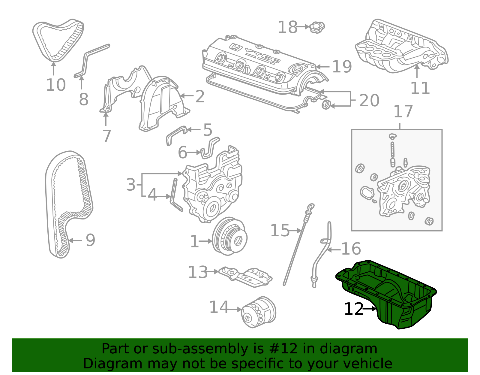 11200-PAA-A00 - Pan Oil - 1998-2002 Honda | Genuine Honda Parts
