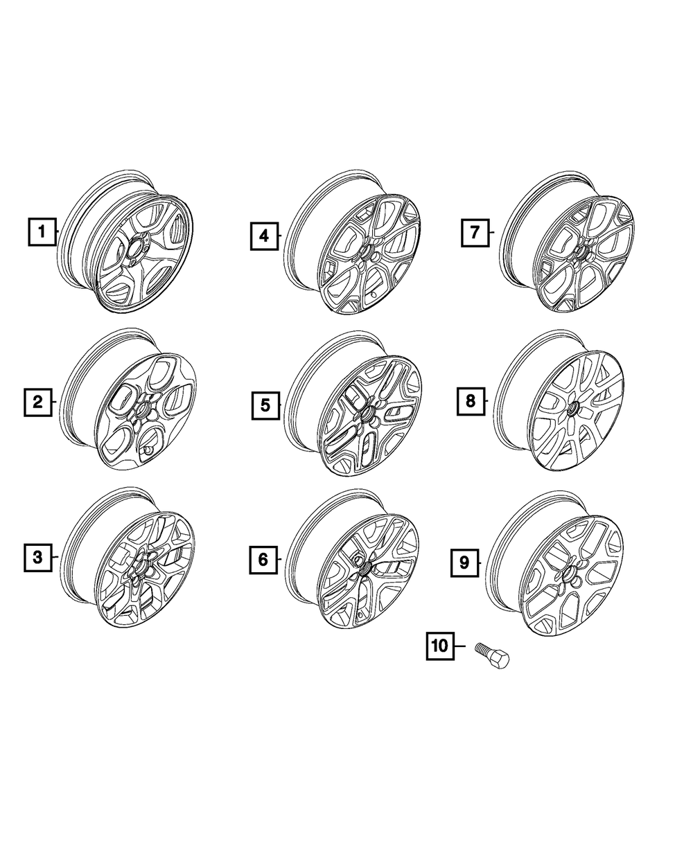 2015-2017 Jeep Renegade Aluminum Wheel 5XA67MXFAA | Canada Mopar® Estores