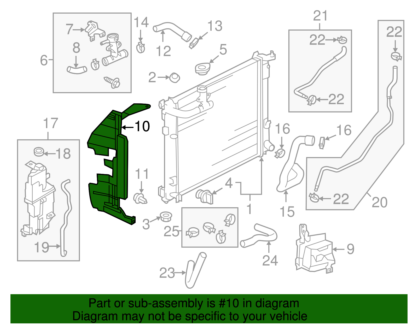 2015-2019 Nissan Versa Air Guide 21499-9KM1A | Parts for Nissans