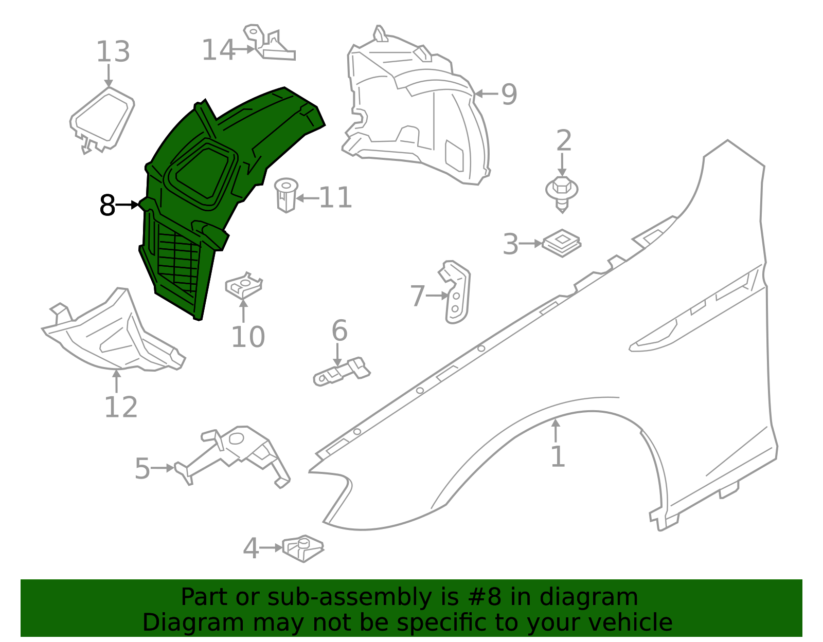 51-71-8-050-544 - Fender Liner 2012-2019 BMW | BMWPartsDirect.com