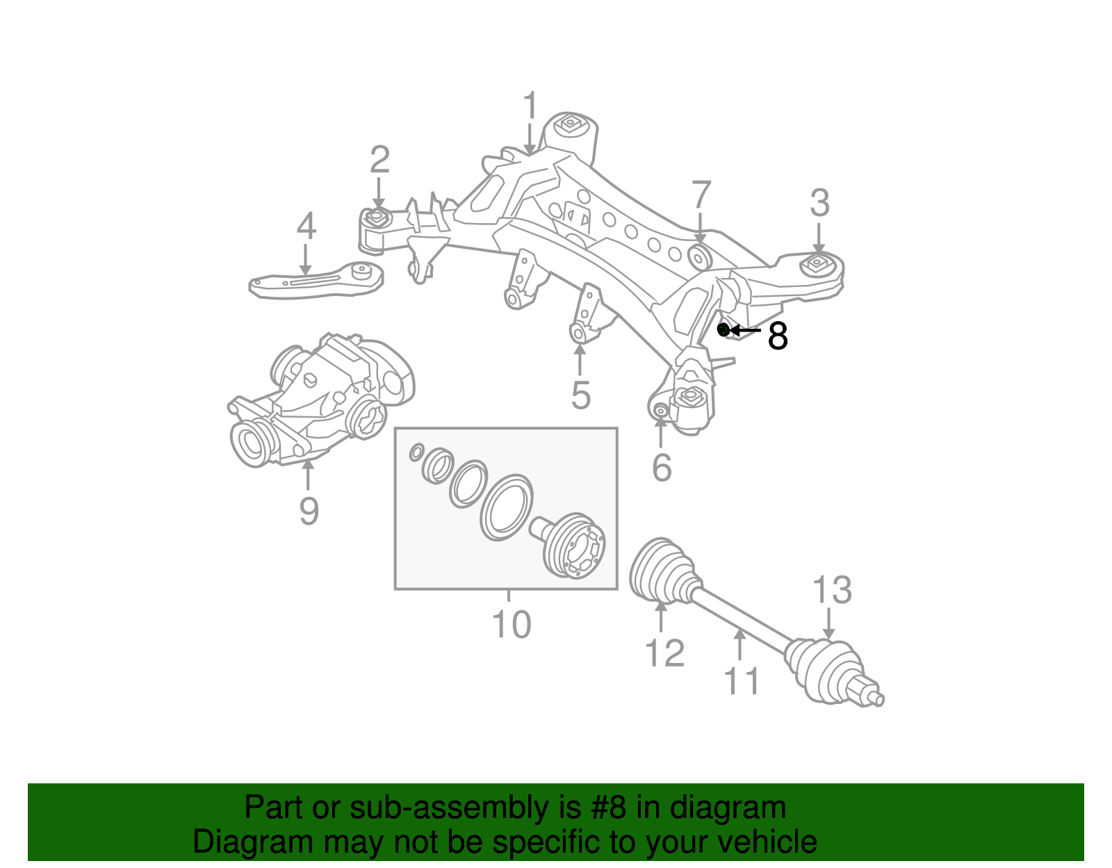 33326770829 - 2006-2025 BMW Suspension Cross-Member Insulator (33-32-6 ...