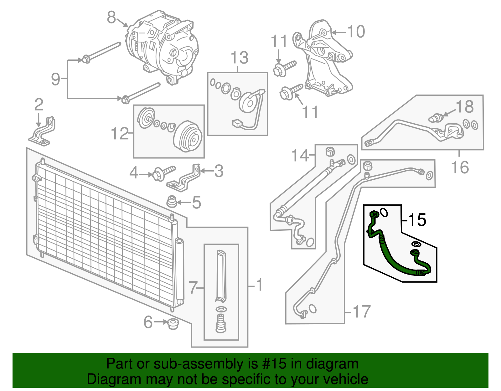 80315-TK8-A01 - Hose Discharge - 2011-2017 Honda Odyssey | Honda ...