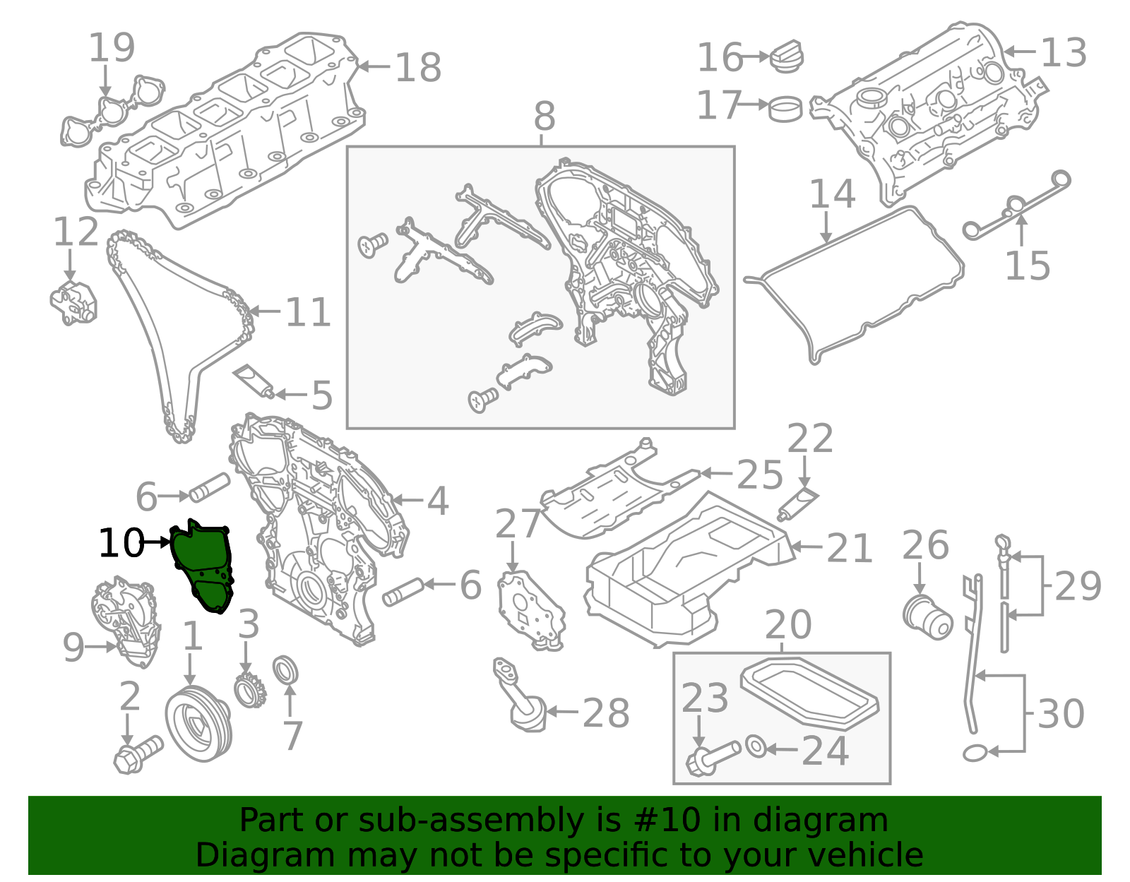 23797JA10B - Engine Variable Valve Timing (Vvt) Solenoid Housing Gasket ...