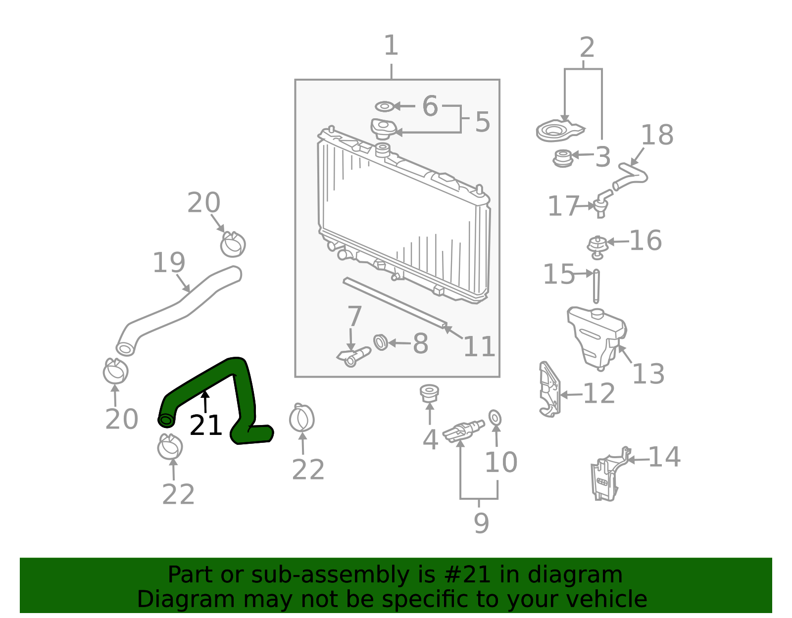 Radiator Hose 19502-RK1-A00 - Dependable OEM Engine Cooling ...