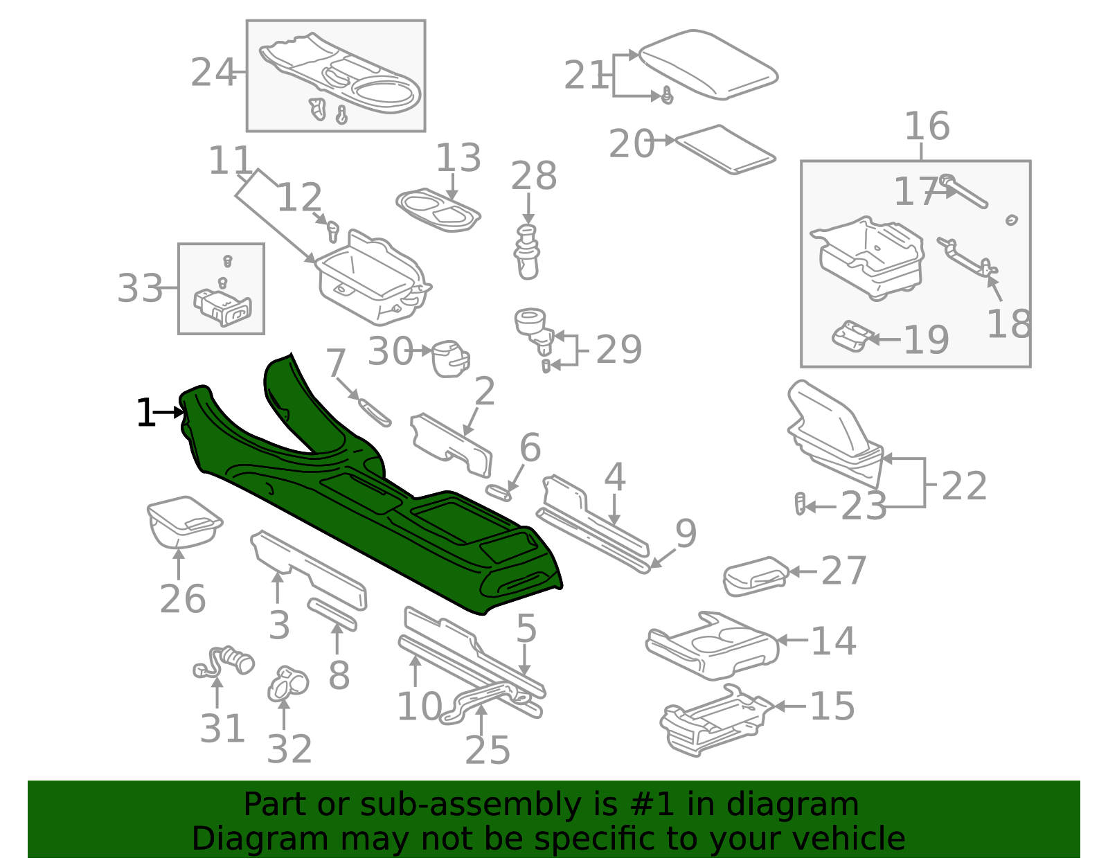 58811-53051-C0 - High-Quality Center Console for 2002-2005 Lexus IS300 ...