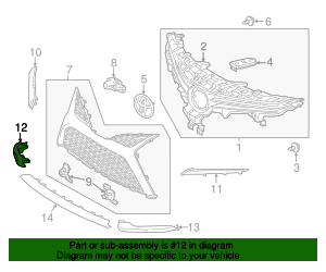 2018-2020 Toyota Camry Grille Molding (Right, Lower) 53123-06040 | OEM ...