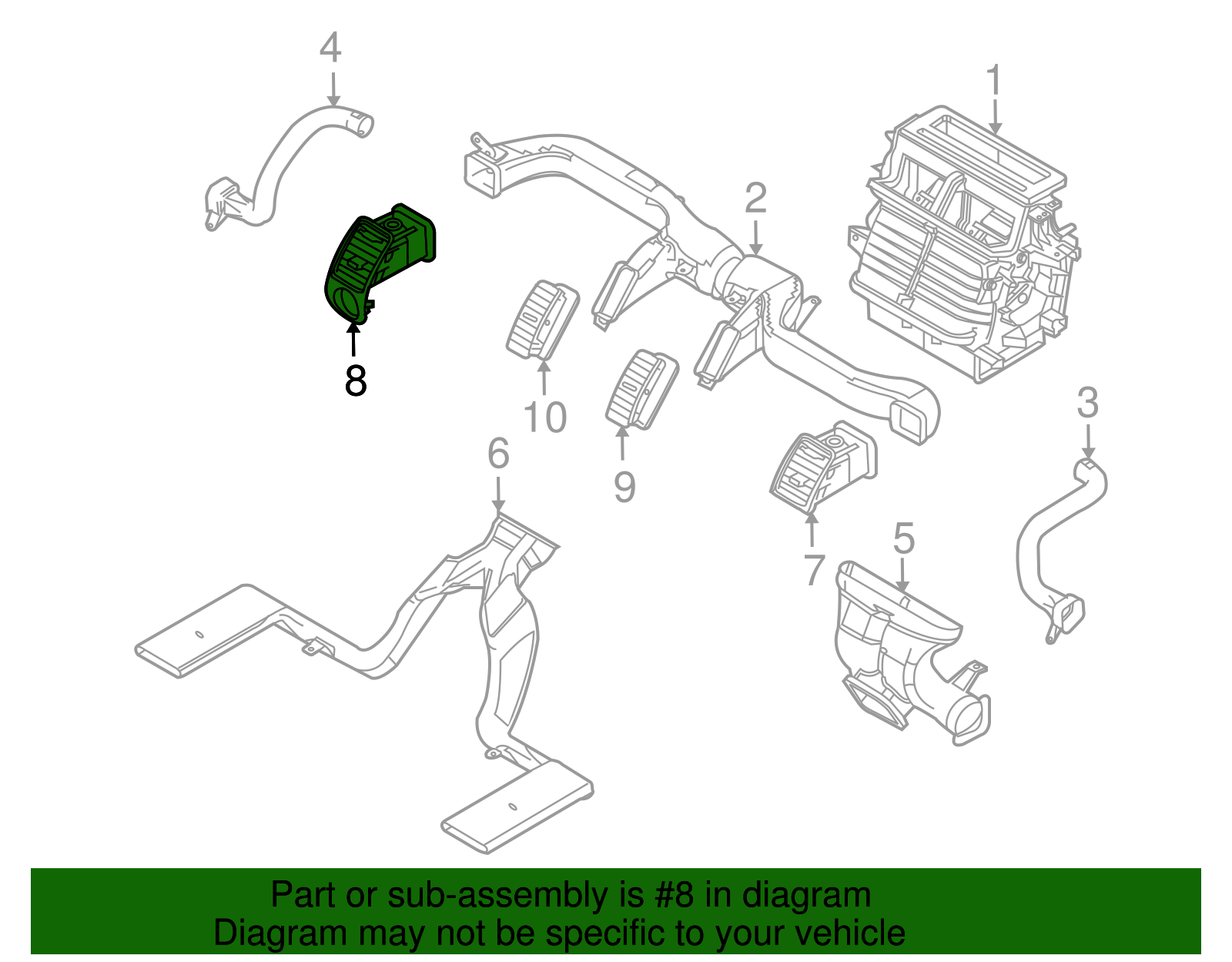 2013-2019 Ford Flex | Louver | DA8Z-19893-AA | Walls' Ford Parts