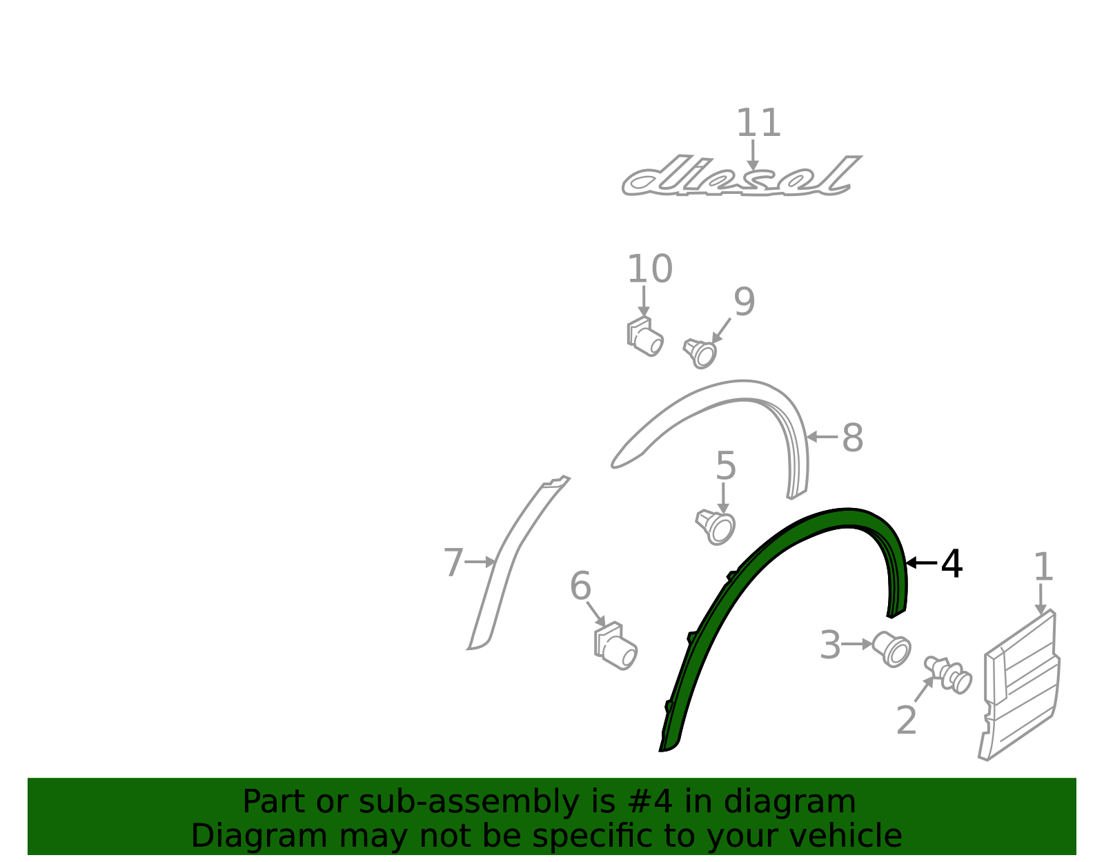 Genuine Porsche Wheel Opening Molding for 2011-2018 Porsche Cayenne ...