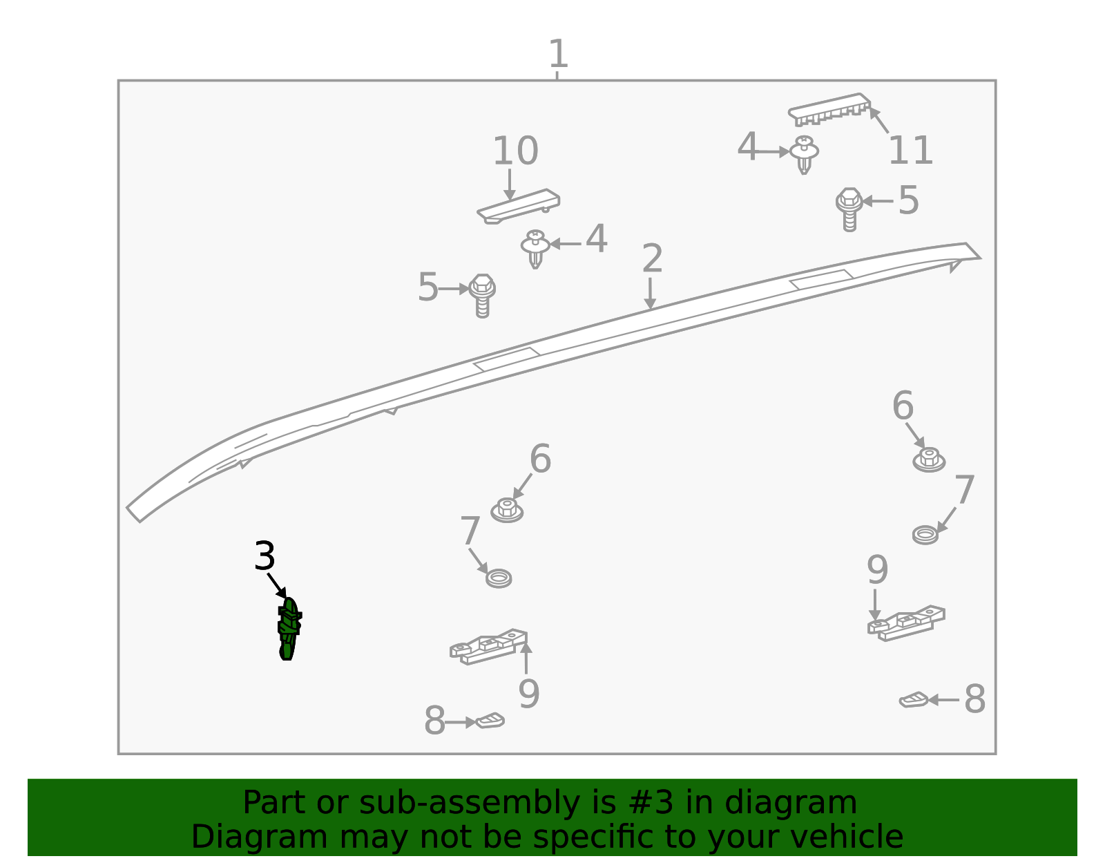 2019-2025 Toyota Roof Luggage Carrier Side Rail Clip 63451-0R080 ...
