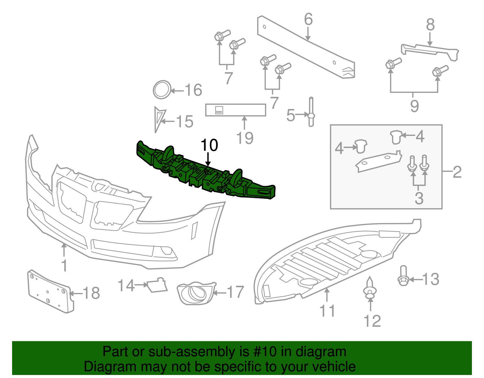 92201784 - 2008-2009 Pontiac G8 - Front Bumper Energy Absorber ...