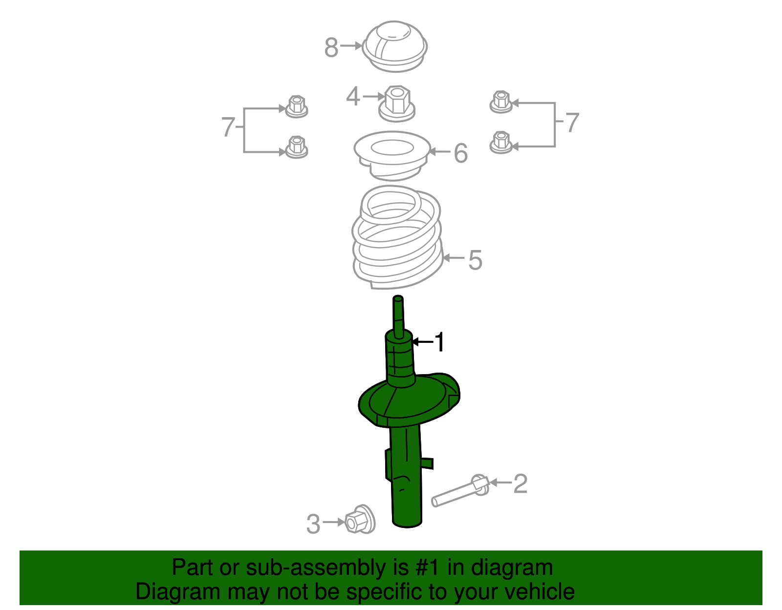 2013-2018 Ford Shock Absorber Assembly AST-12255 | Miracle Ford Parts