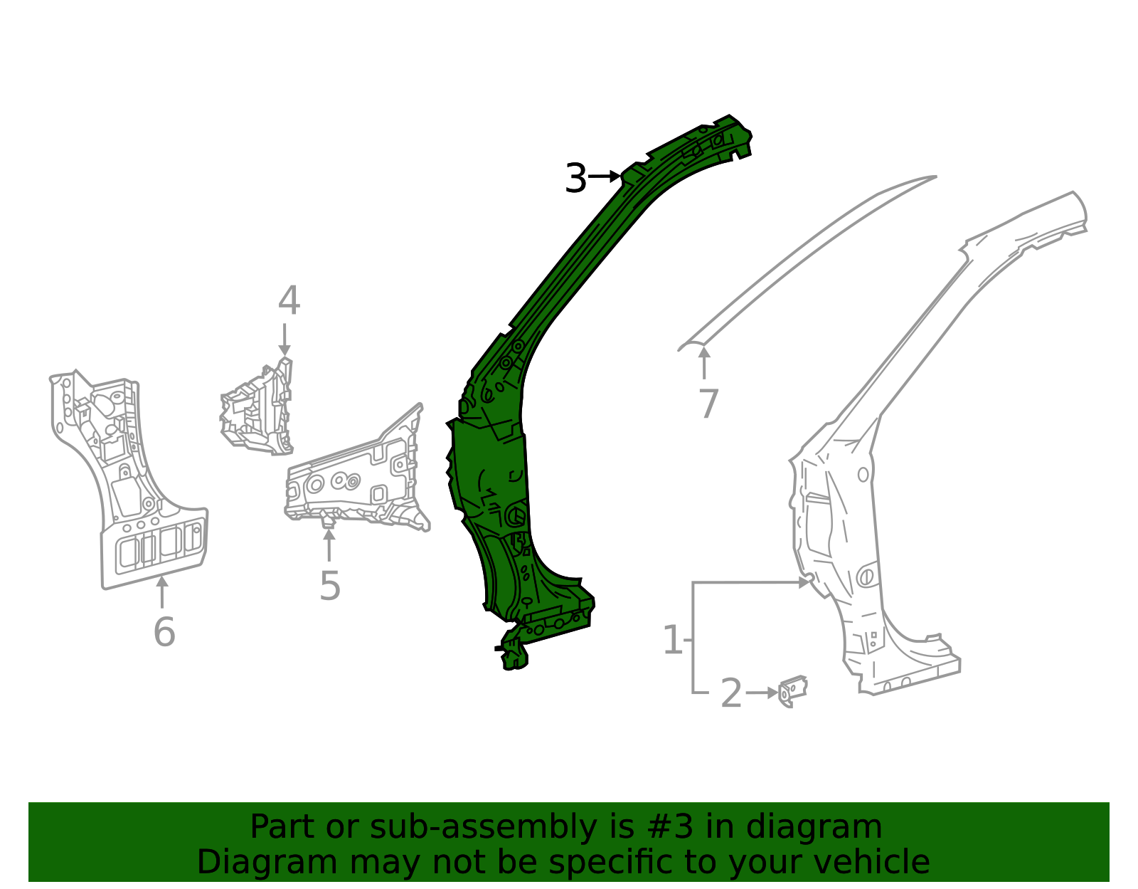 2020-2025 Toyota Highlander 2020-2024 Toyota Highlander - Hinge Pillar ...