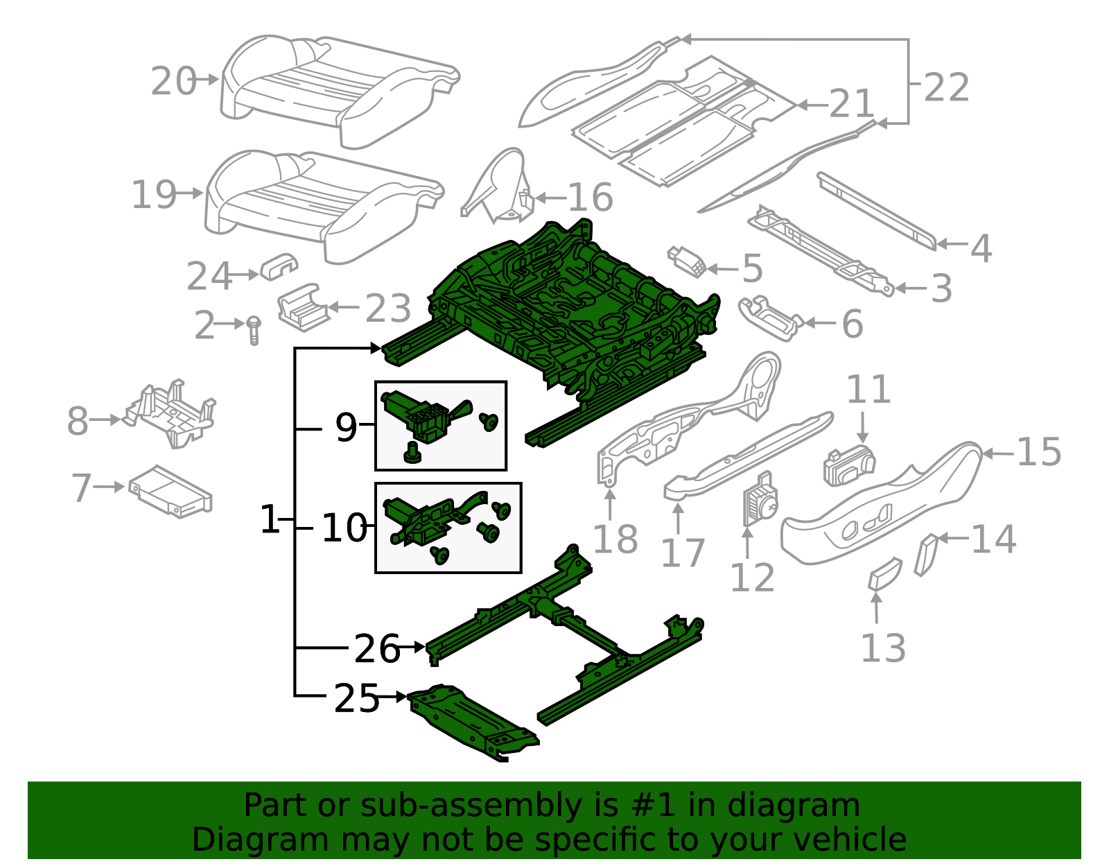 2019-2025 Audi Seat Frame 4K0-881-105-K | OEM Parts Online