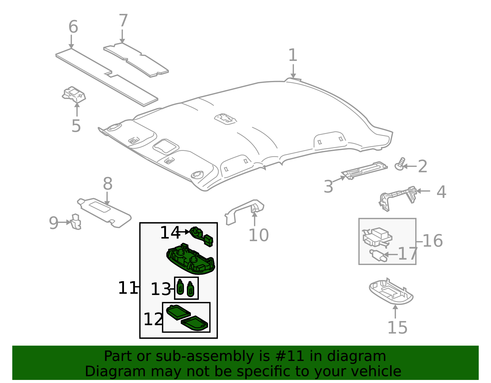 Genuine Official Toyota Map Lamp part# 81260-52051-B1 for 2010-2013 ...