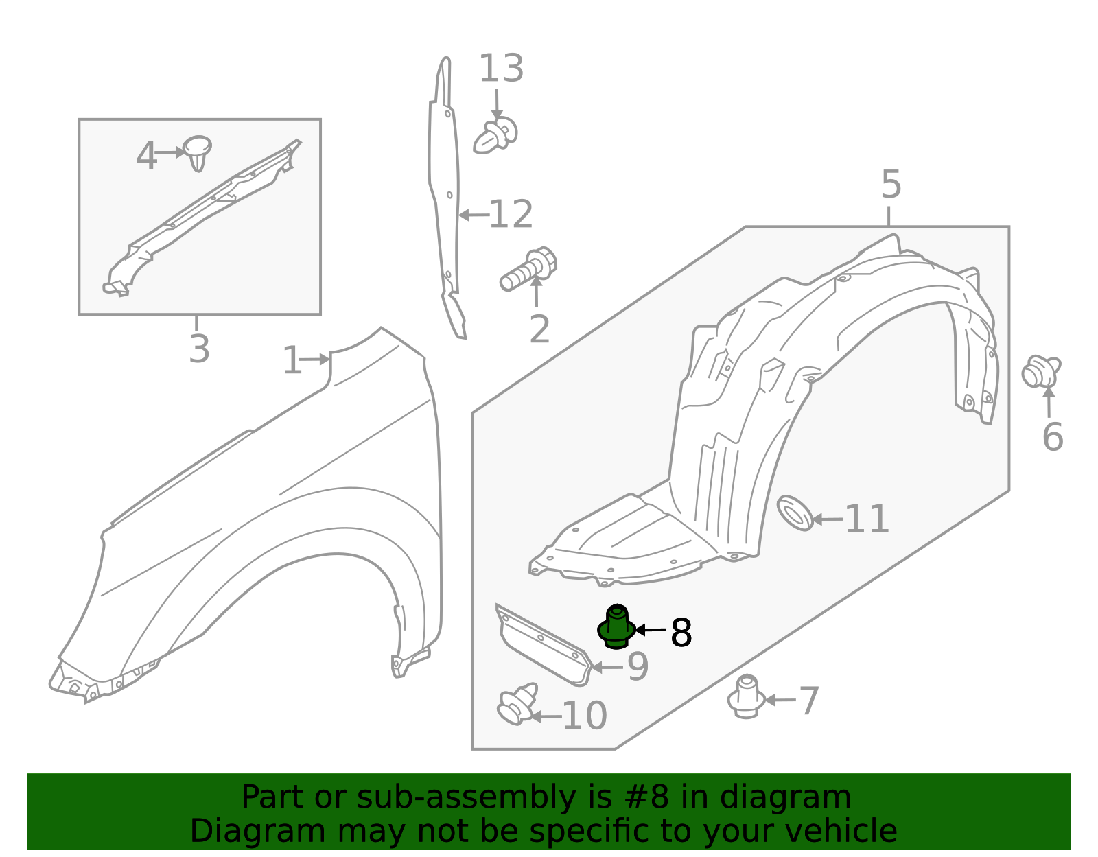 1990-2014 Subaru Fender Liner Rivet 59130AA000 | Subaru Parts Store