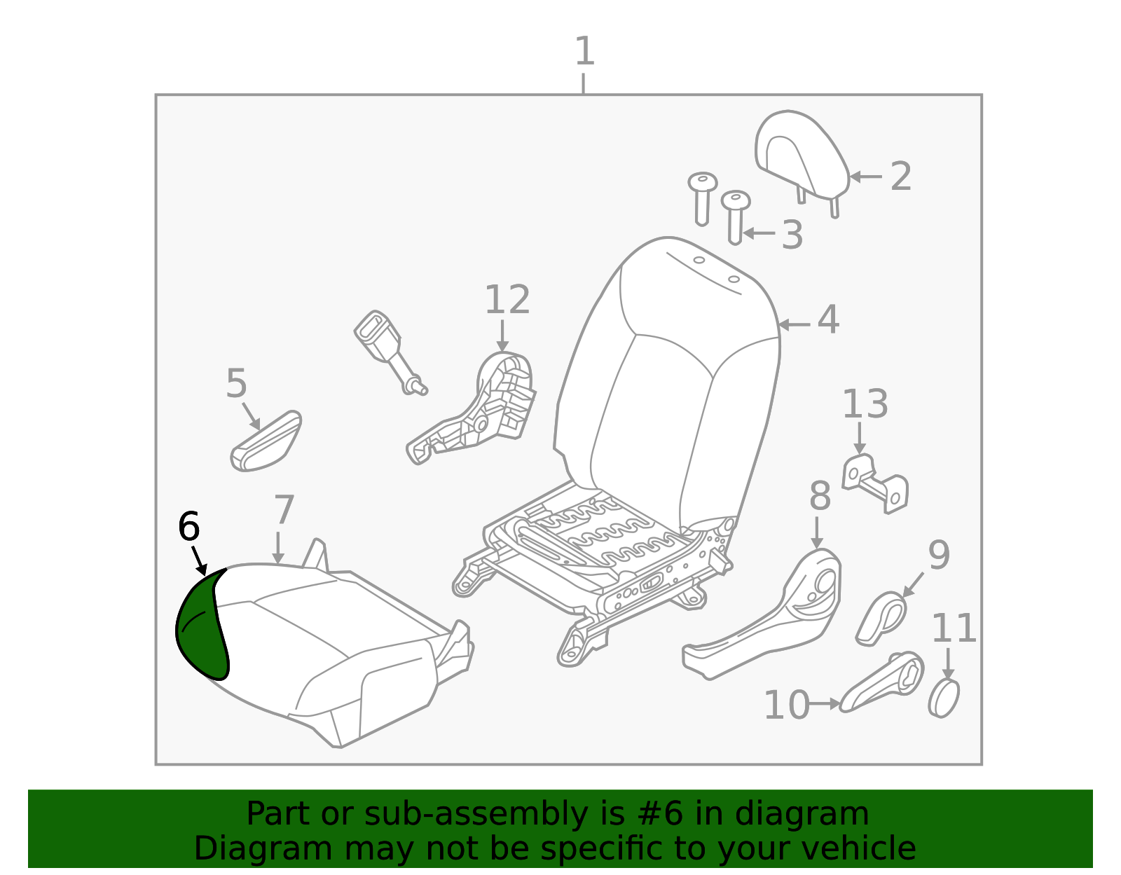 2014-2019 Nissan Seat Cushion Pad 87361-9KF1A | My Nissan Part