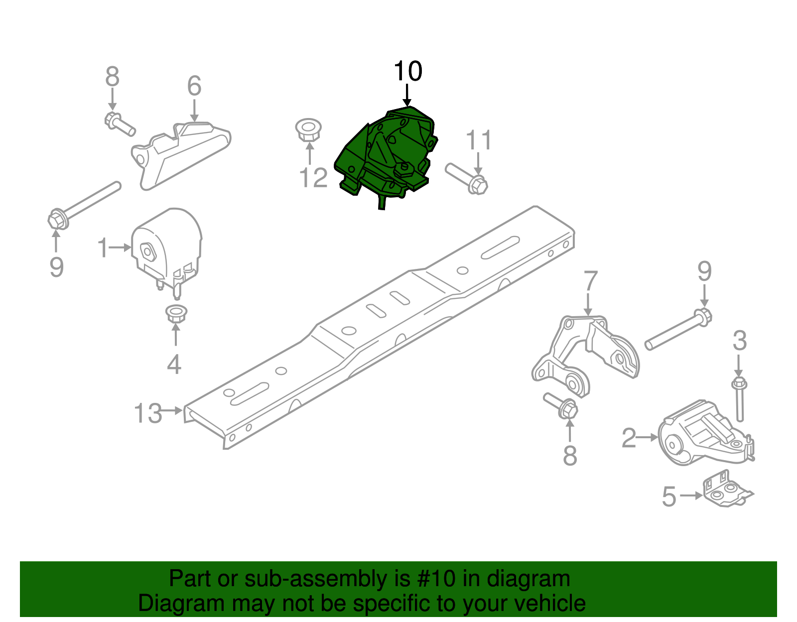 HL3Z-6068-A - Trans Mount 2017-2024 Ford F-150 | Big 3 Auto Parts