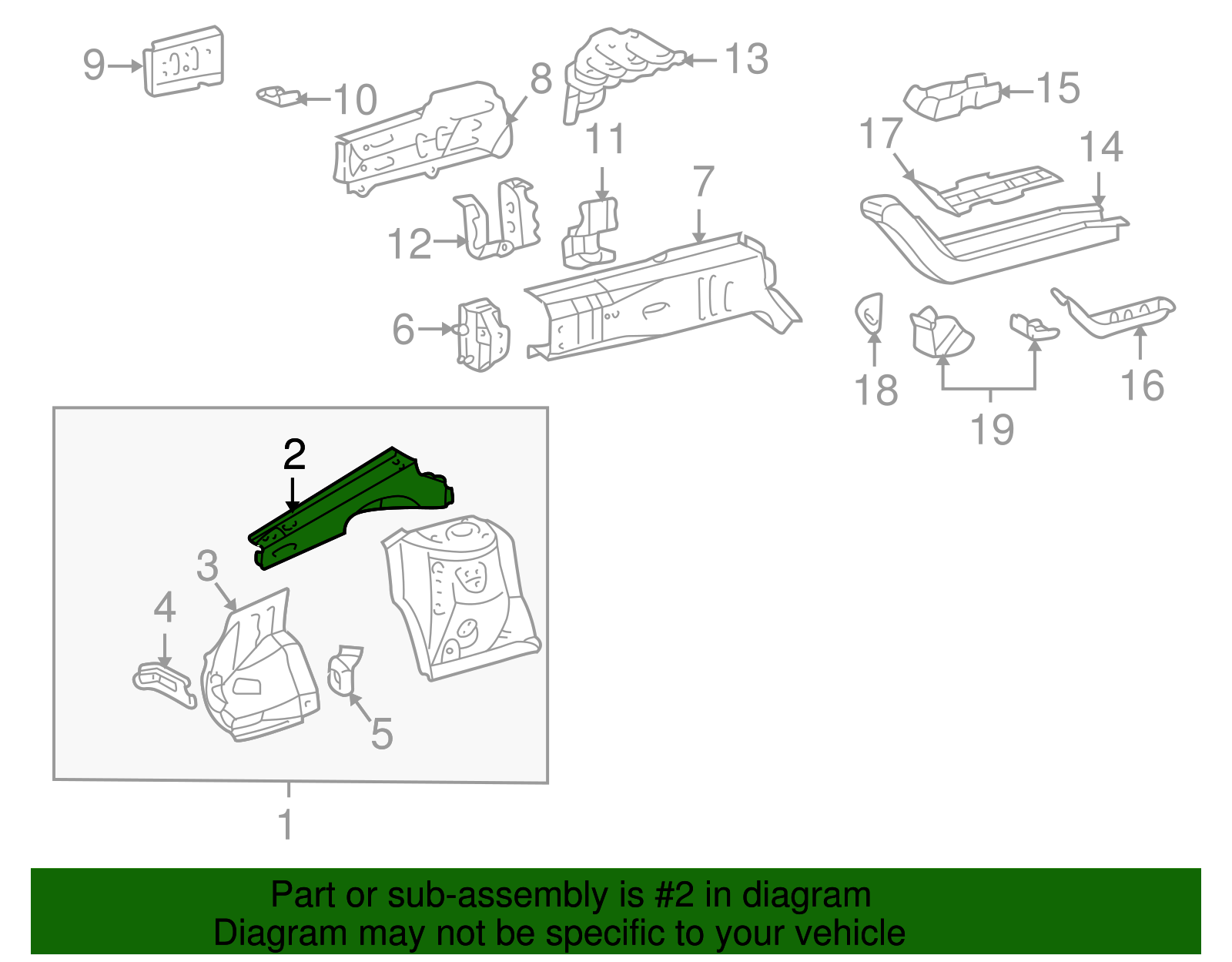 2004-2006 Scion xB Upper Rail 53731-52020 | Toyota Parts Center