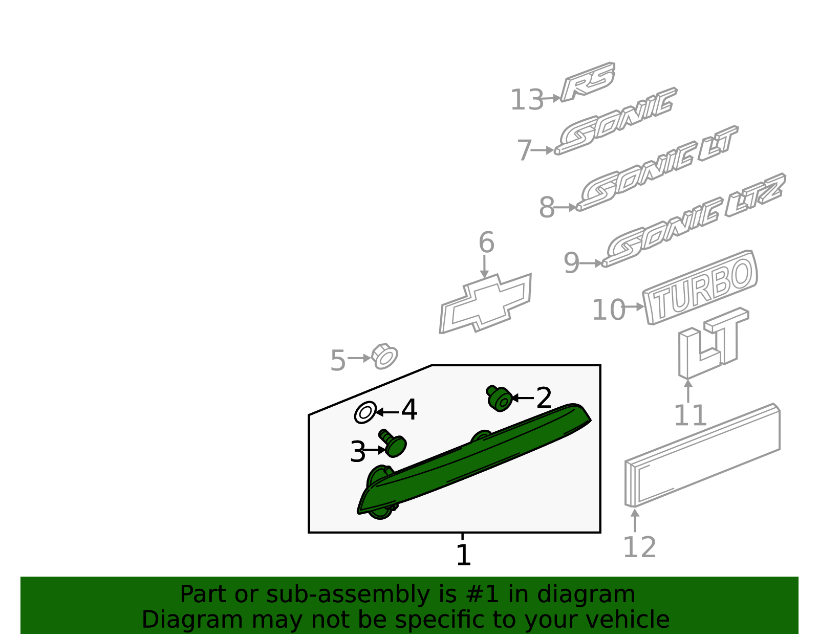 42547912 - 2017-2020 Chevrolet Sonic - Primed Rear Closure Center ...