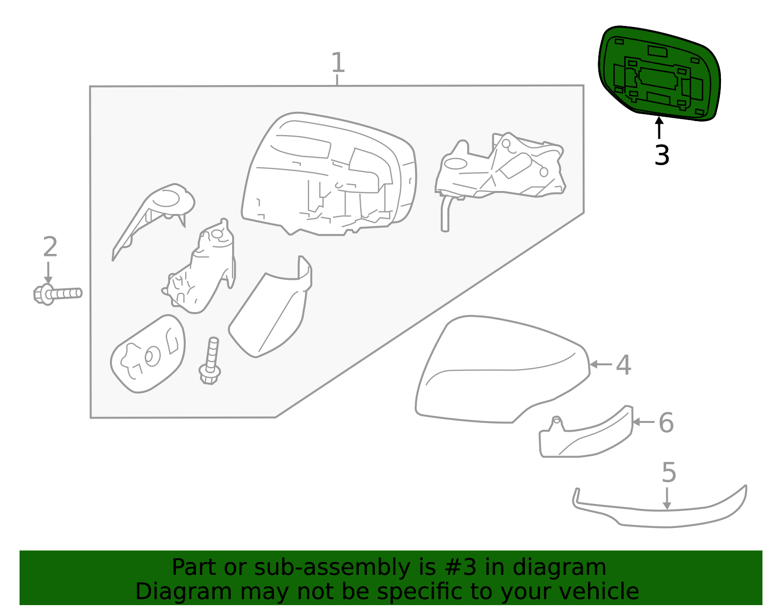 2016-2017 Subaru Mirror Glass 91039AL17A | Subaru Parts Store