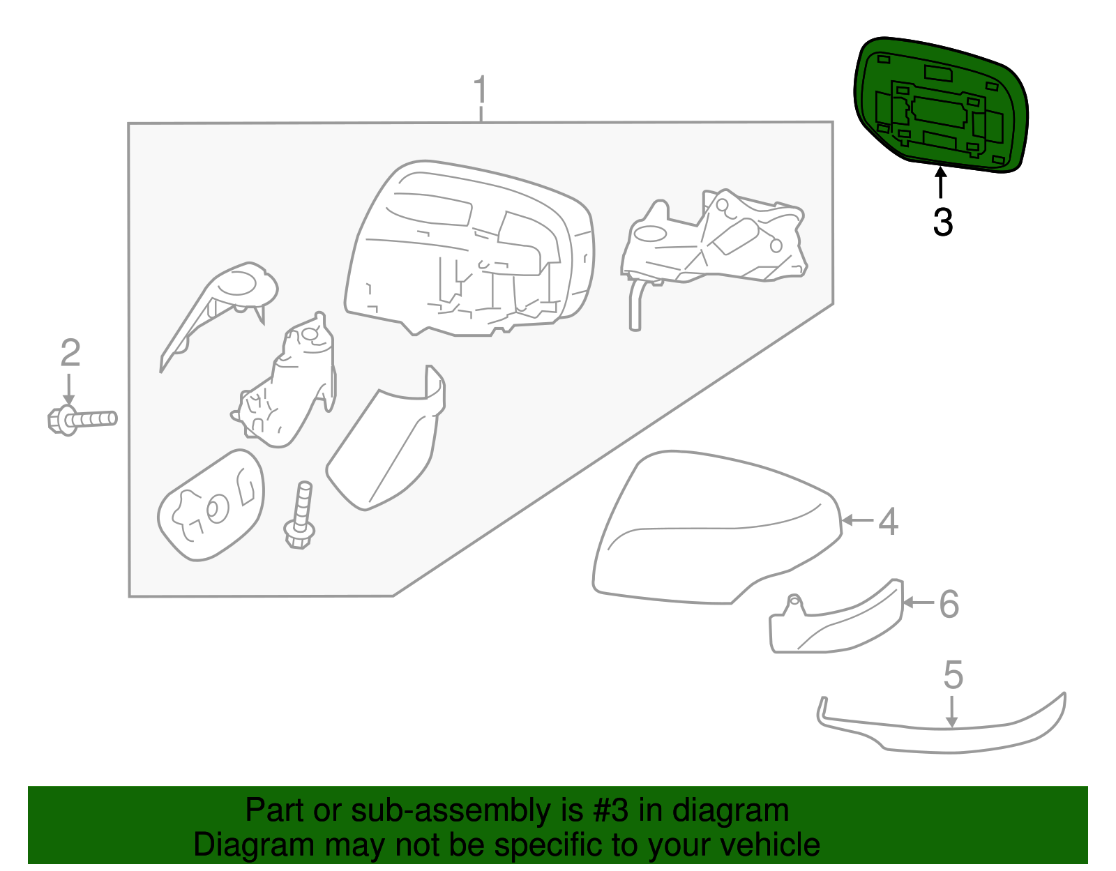 2016-2017 Subaru Mirror Glass 91039AL17A | OEM Parts Online