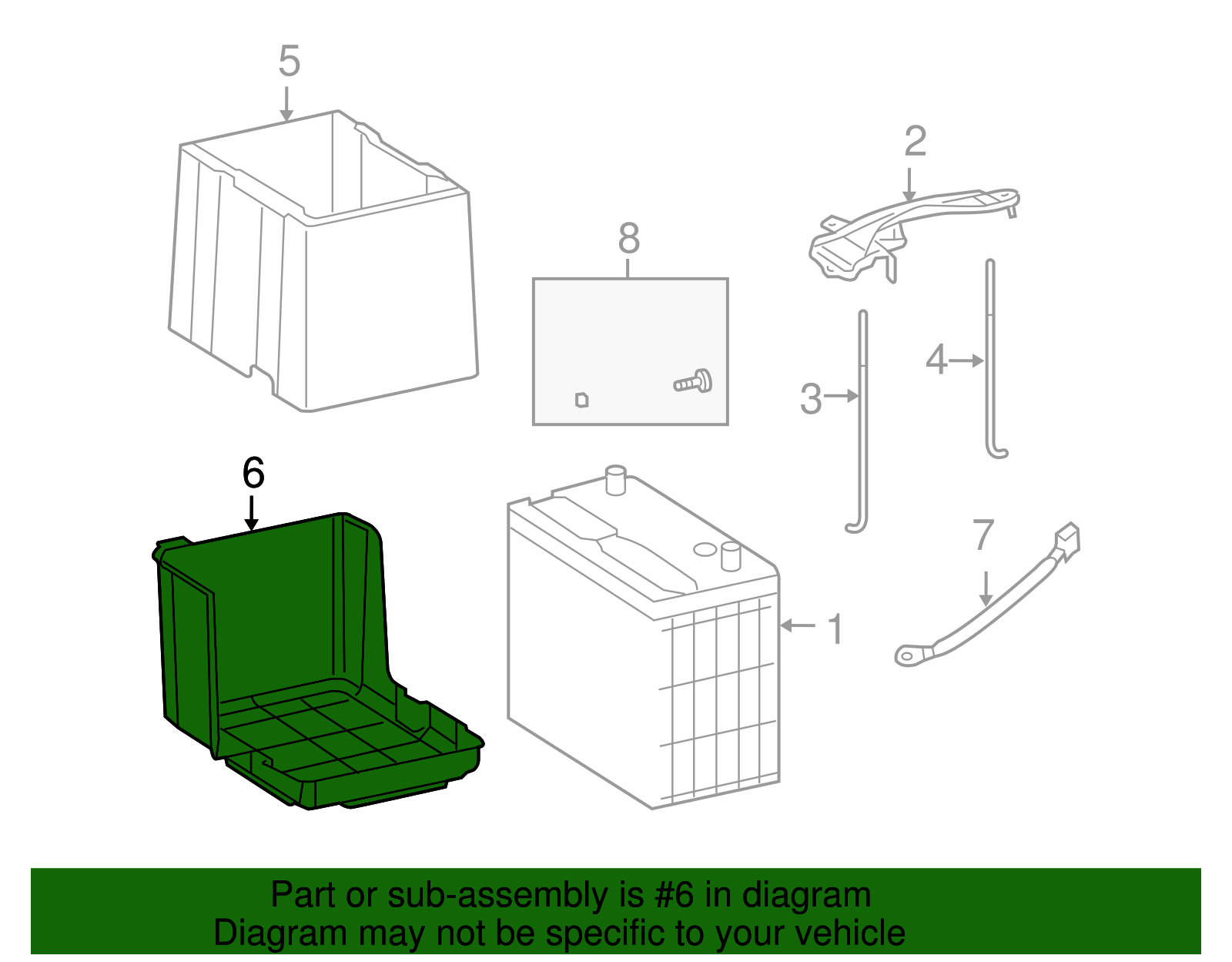 2008-2015 Honda | Battery Box | 31521-TA5-A00 | Honda OEM Discount Parts