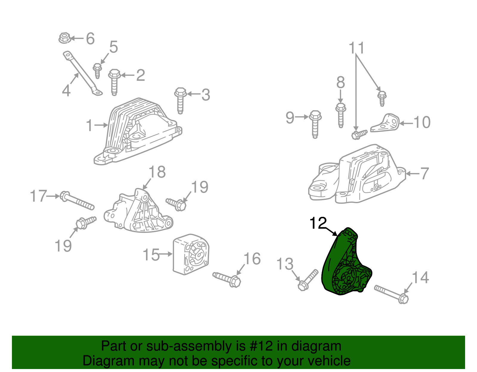 2018-2020 Buick Transmission Front Mount 22985097 | Capital Chevy Parts
