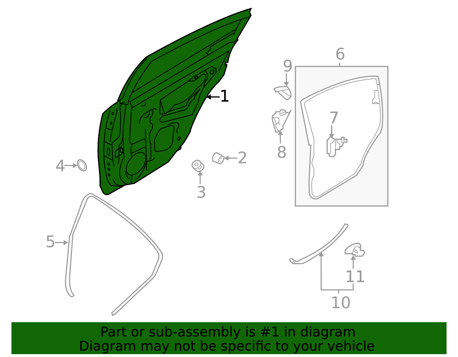 2020-2023 Subaru Outback Door Shell 60409AN06A9P | QuirkParts