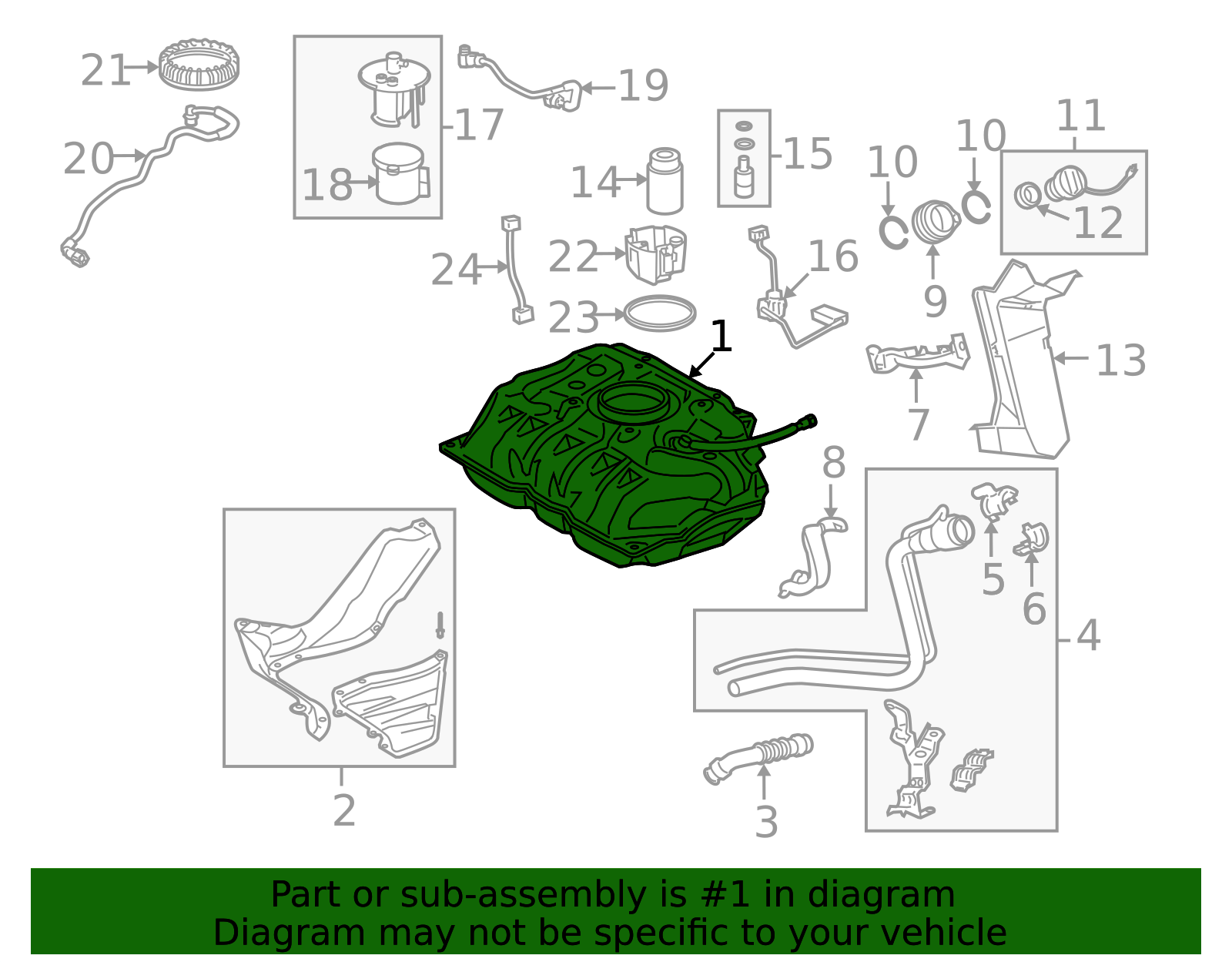 77001-52212 - Fuel Tank - 2007-2014 Toyota | OEM Parts To You