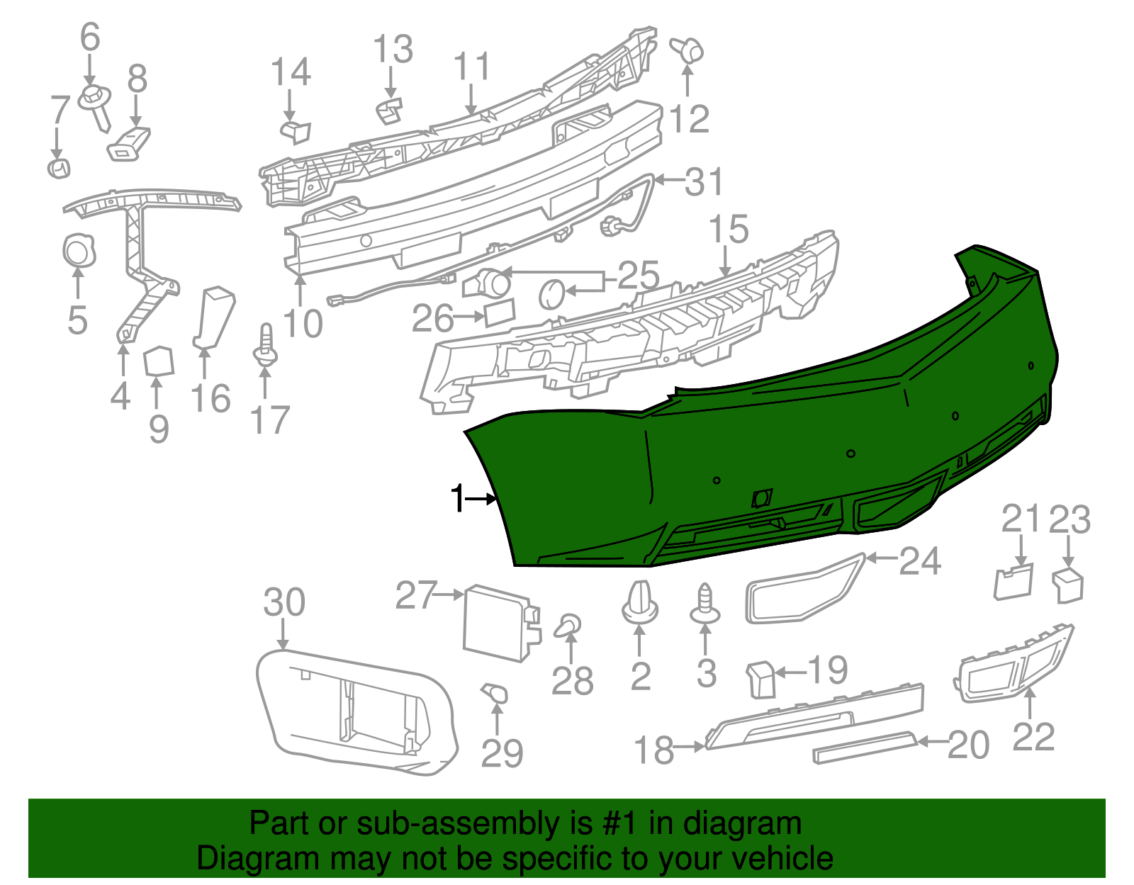 2012-2014 Cadillac CTS Rear Bumper Cover 22816693 | Awesome Parts