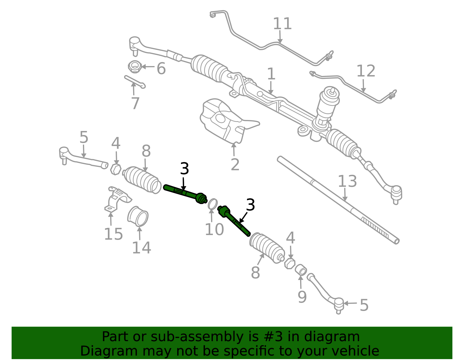 2006-2014 Kia Sedona Inner Tie Rod 57724-4D000 | Kia Automotive Parts