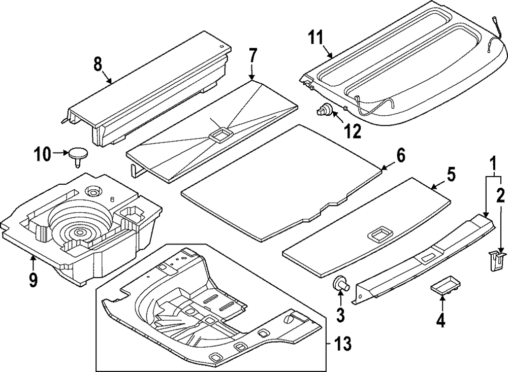 79910-5MP1A - Finisher - Rear Parcel Shelf 2023-2025 Nissan ARIYA ...