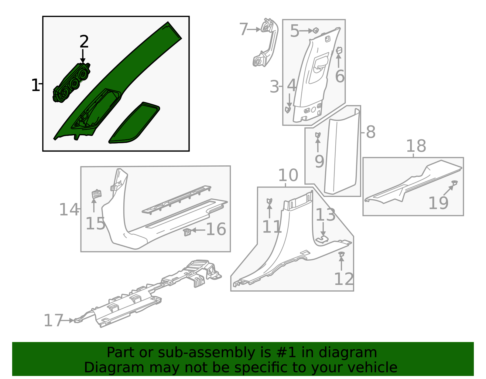 2021-2025 Cadillac Windshield Pillar Trim 84883079 | Courtesy Parts