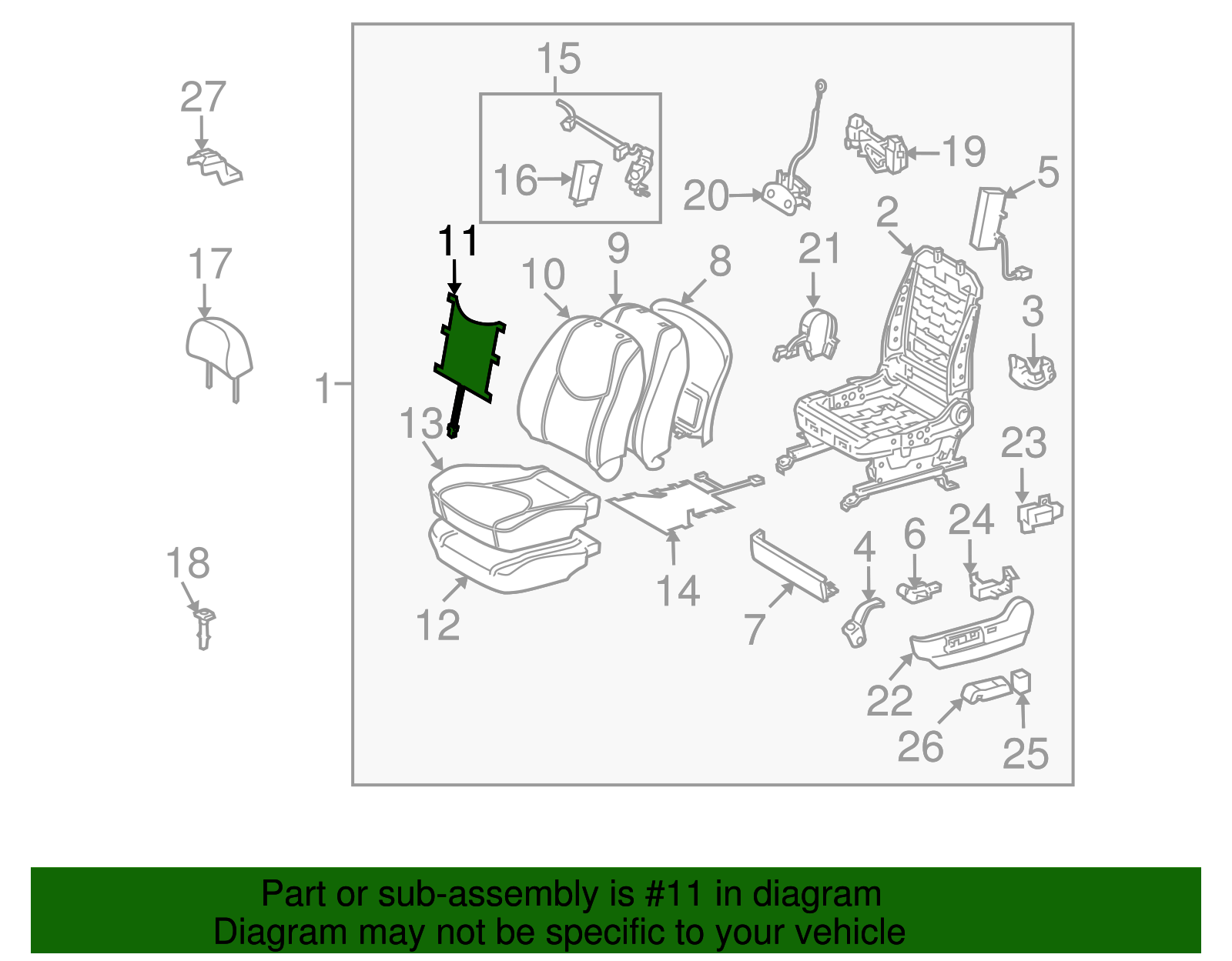 2006-2012 Toyota RAV4 Seat Back Heater 87510-0R020 | Toyota Parts Center