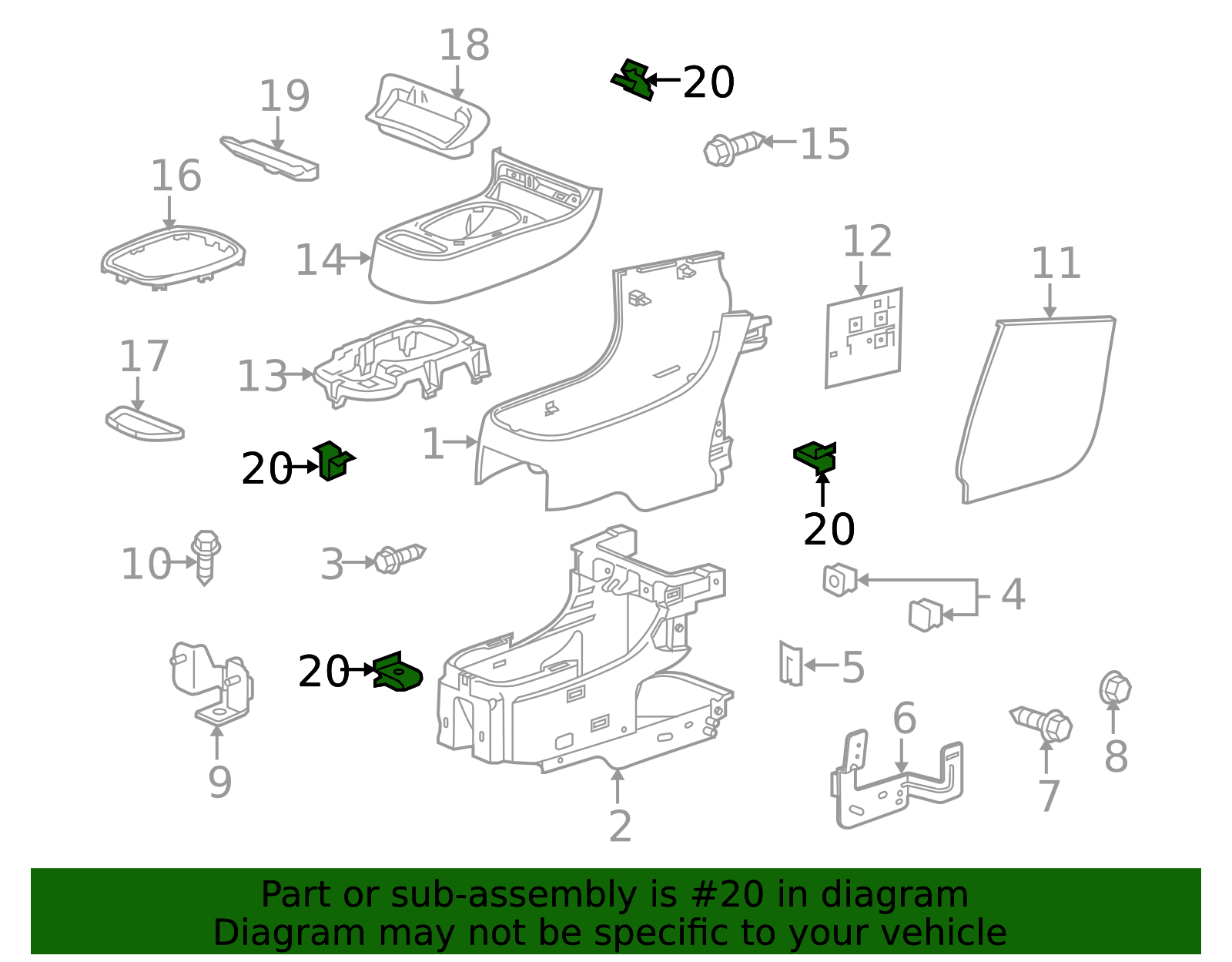 11562477 - High-Quality Front Floor Console Clip for 2008-2010 ...