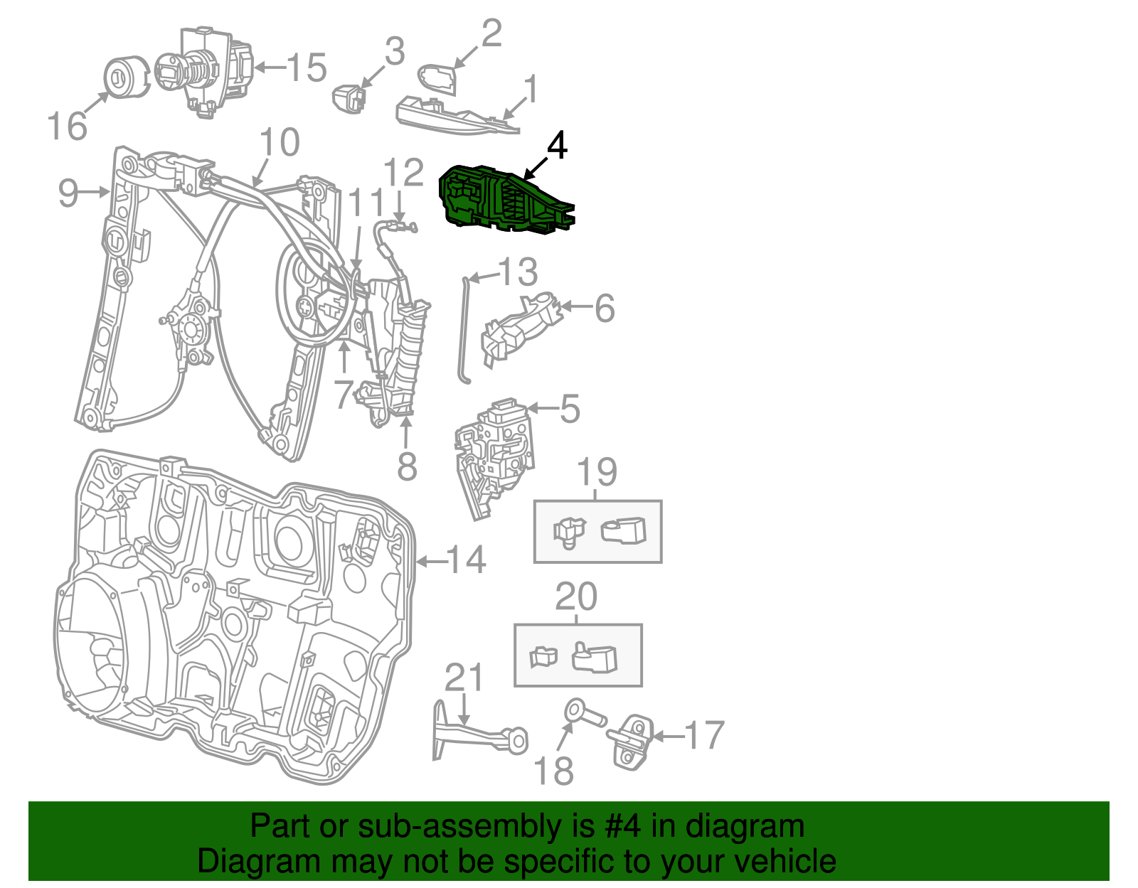 68082687AG - Door Outside Handle Bracket Left - 2013-2020 Mopar | Mopar ...