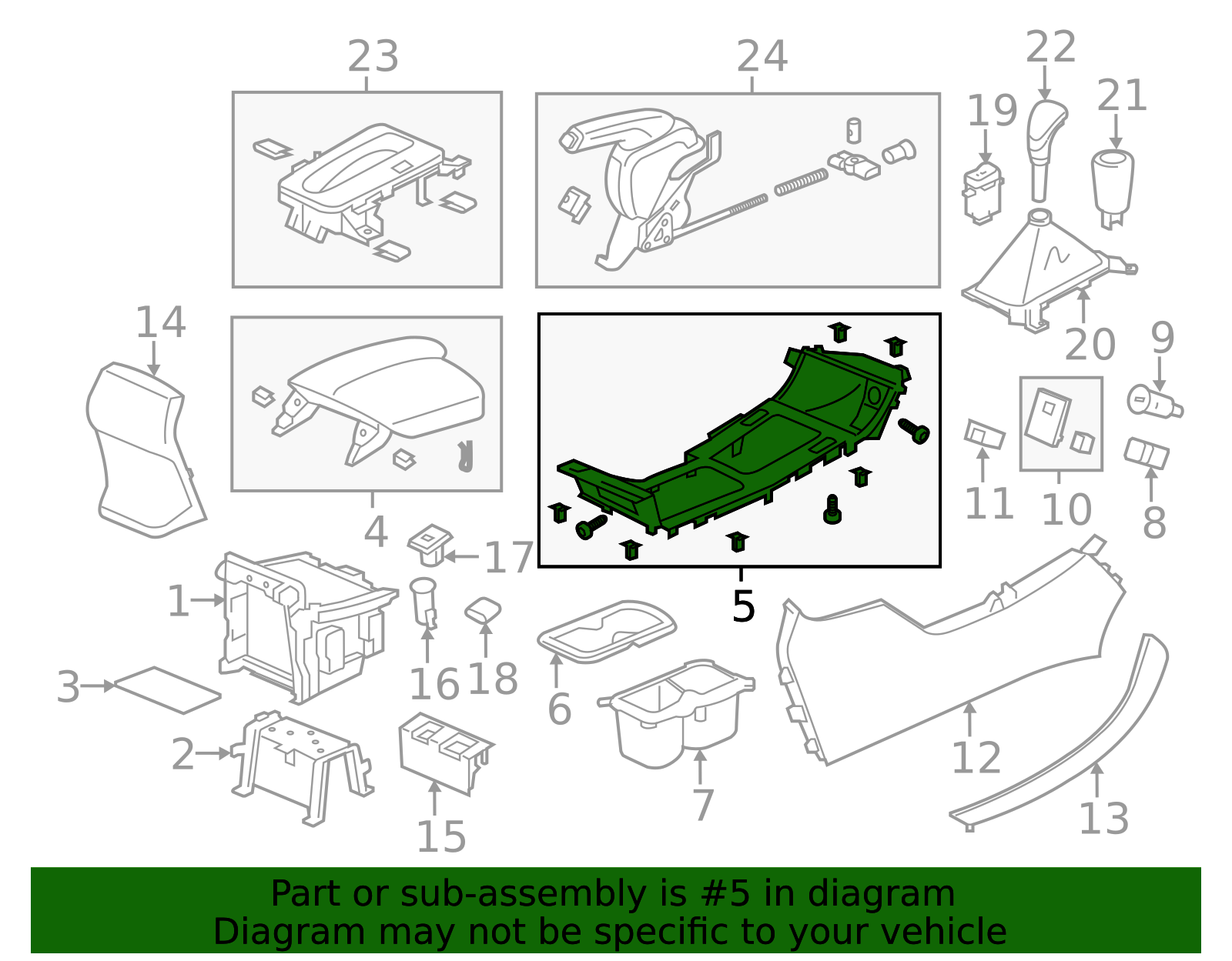 77297-T2F-A12ZA - 2013-2015 Honda Accord - Panel Assembly Console ...