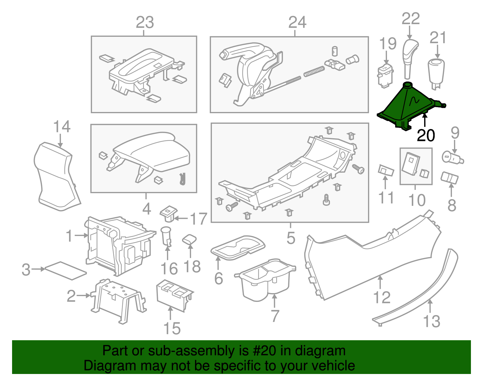 77298-T2F-A21ZC - Boot Change Lever *NH585L* (Mono Gray) - 2013 2014 ...