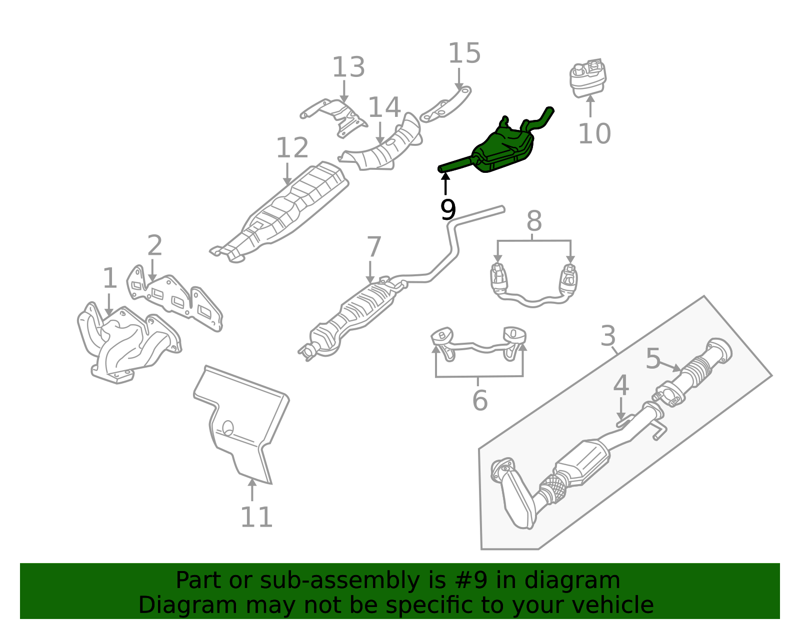 Genuine Exhaust Muffler for 1999-2003 Saab 9-5 | Part# 32019367 | Over ...