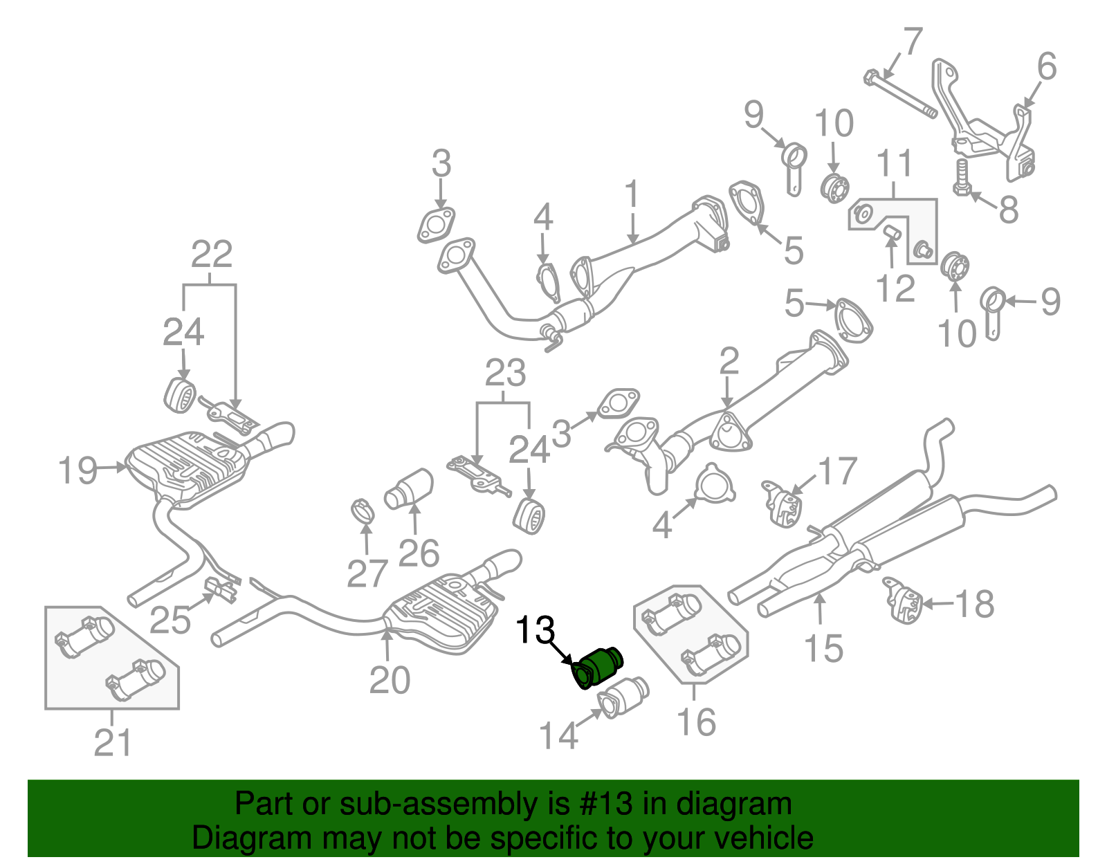 4F0-253-302 - Exhaust Pipe 2007-2011 Audi S6 | Audi OEM Parts Guy
