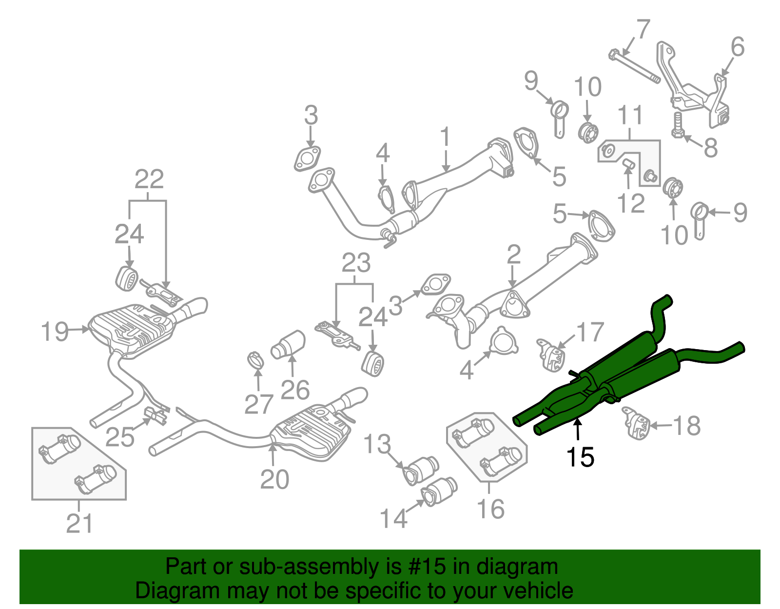 4F0-253-409-M - Muffler & Pipe 2007-2011 Audi S6 | Audi OEM Parts Guy