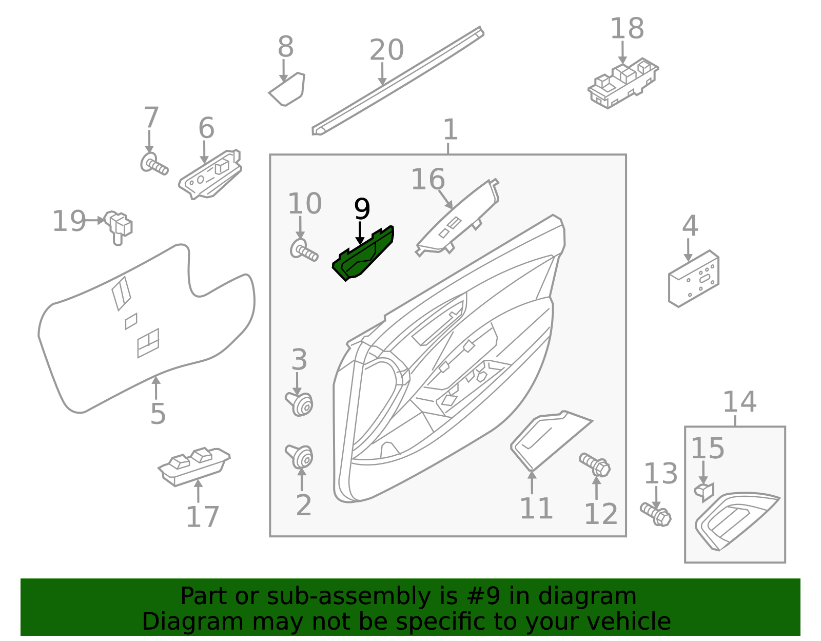 2012-2017 Hyundai Veloster Handle Bezel 82611-2V000-4X | MotorMotor