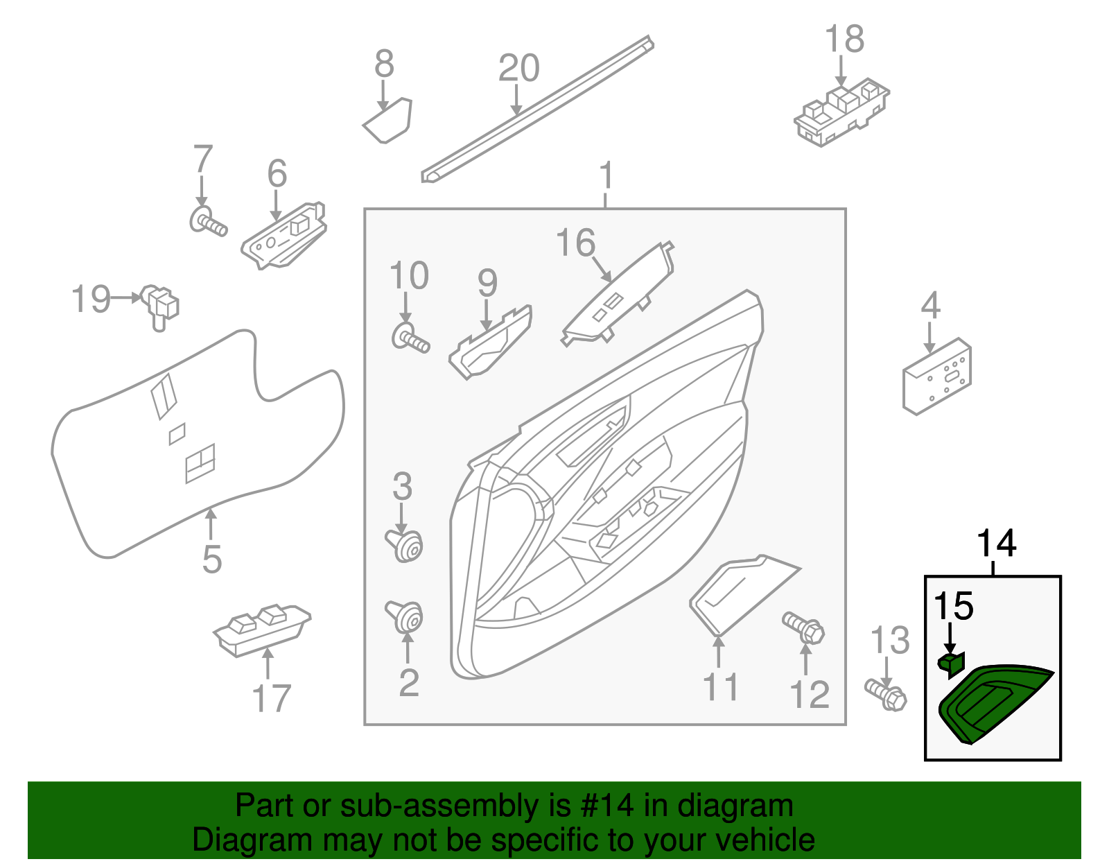 2012-2017 Hyundai Veloster Handle Cover 82372-2V000-RDR | HyundaiParts ...