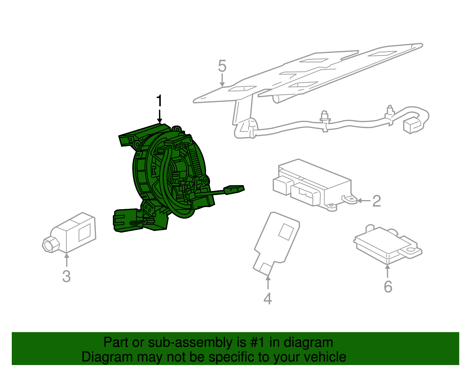 2017-2020 Chevrolet Impala Steering Wheel Airbag Coil 84335790 ...