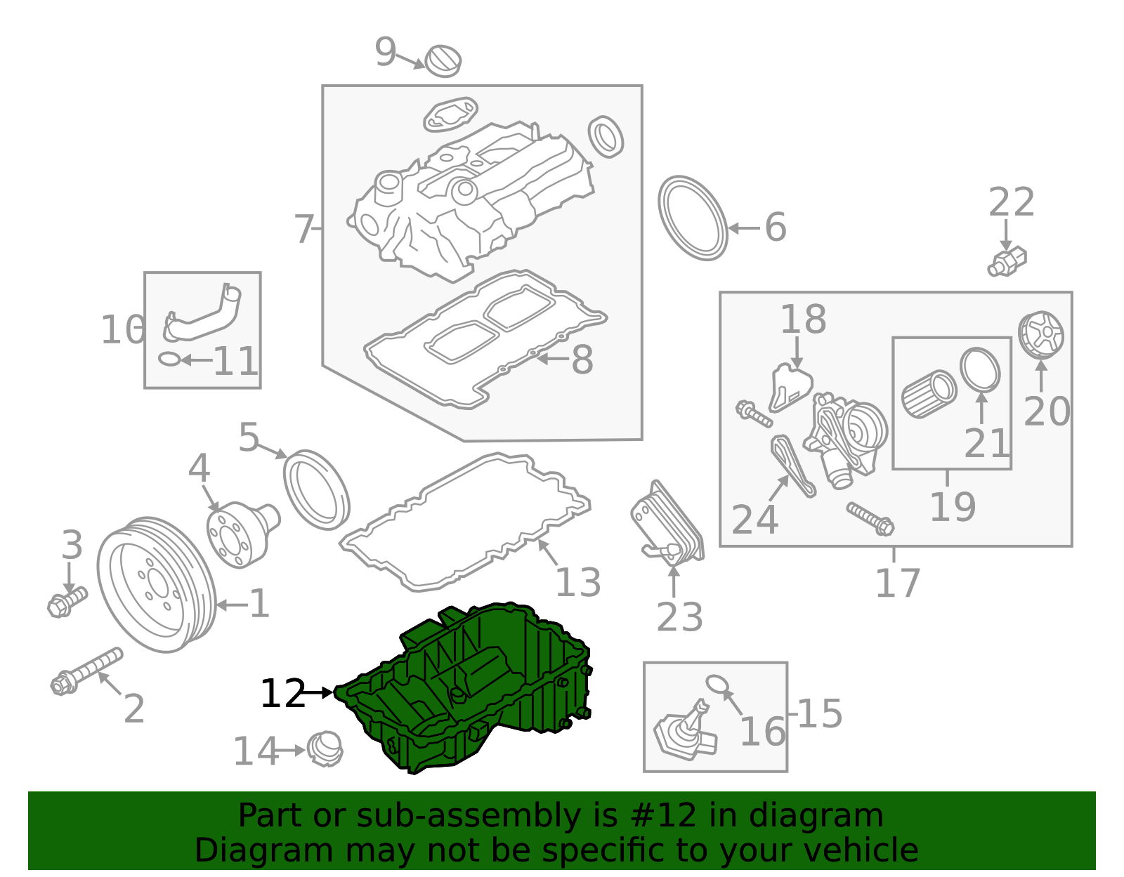 11137601946 - 2012-2015 BMW X1 Oil Pan (11-13-7-601-946) | BMW of South ...