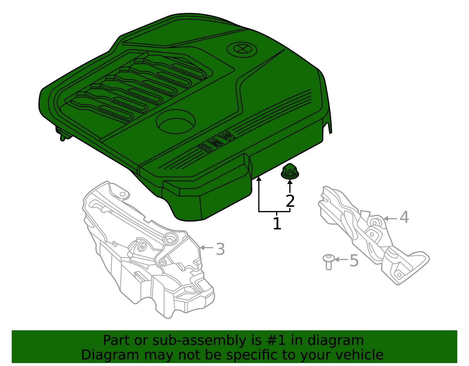 11148676205 - 2020-2025 BMW Engine Cover (11-14-8-676-205) | BMW of ...