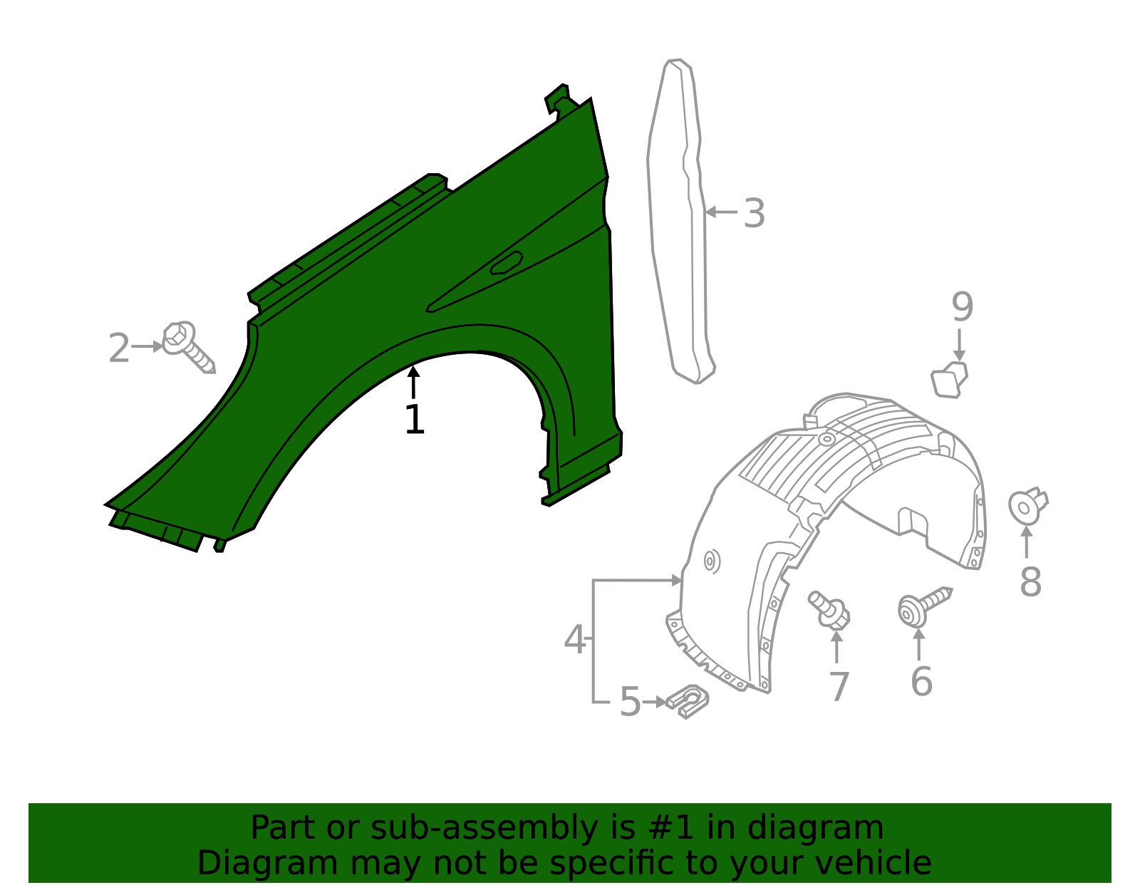 2015-2017 Hyundai Sonata Fender 66311-C1000 | QuirkParts