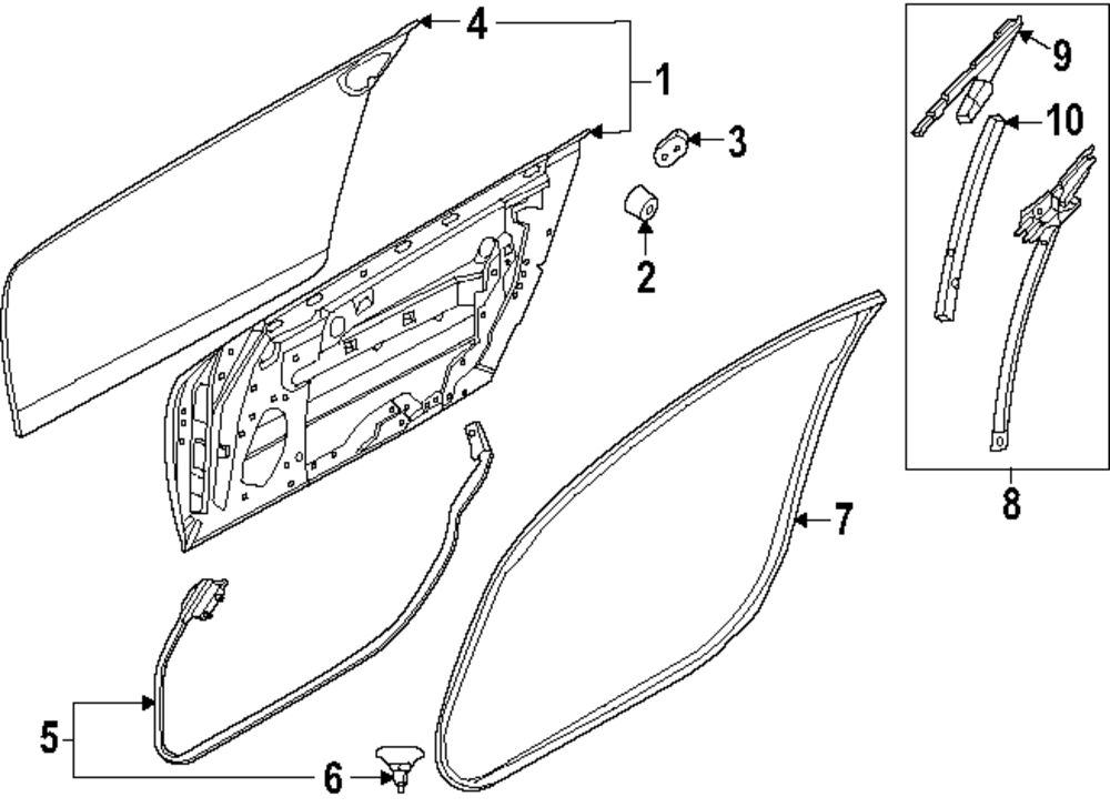 2023-2025 Nissan Z Door Weather-Strip 80831-6GP0A | Bill Kay Nissan Parts