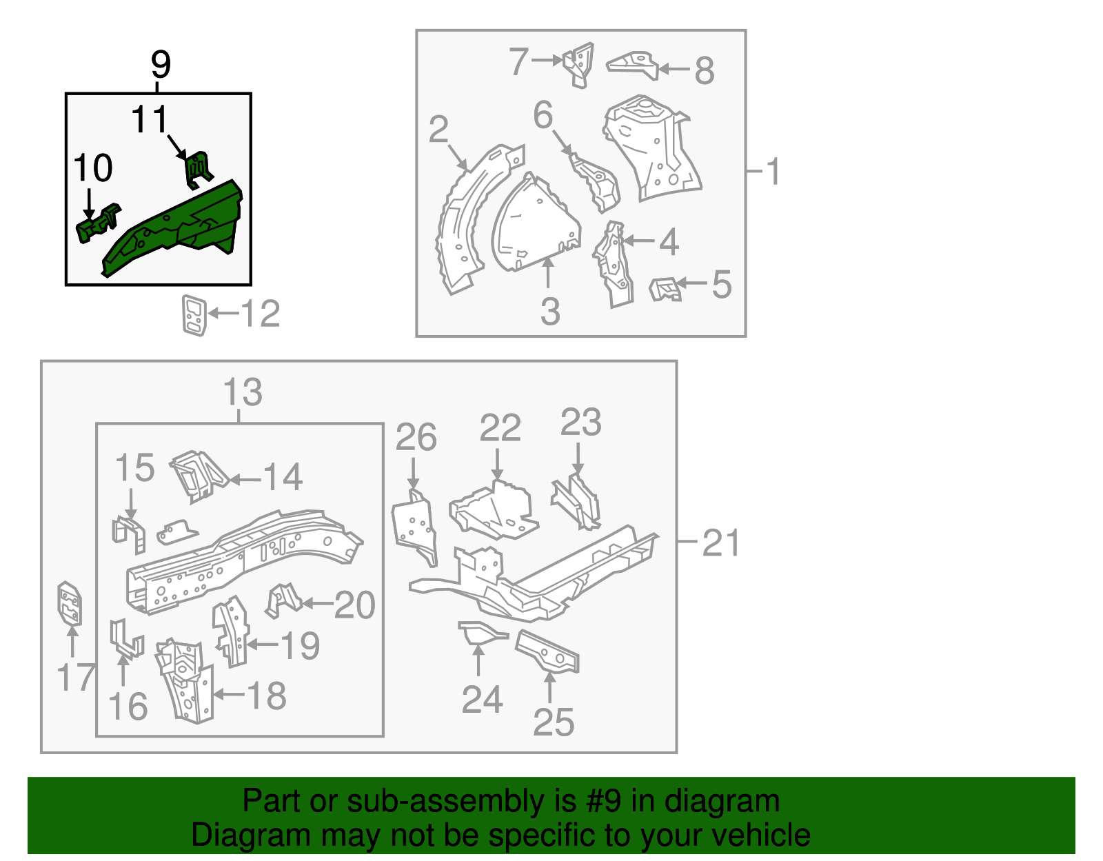 2018-2024 Buick Enclave Passenger Side Front Compartment Upper Side ...